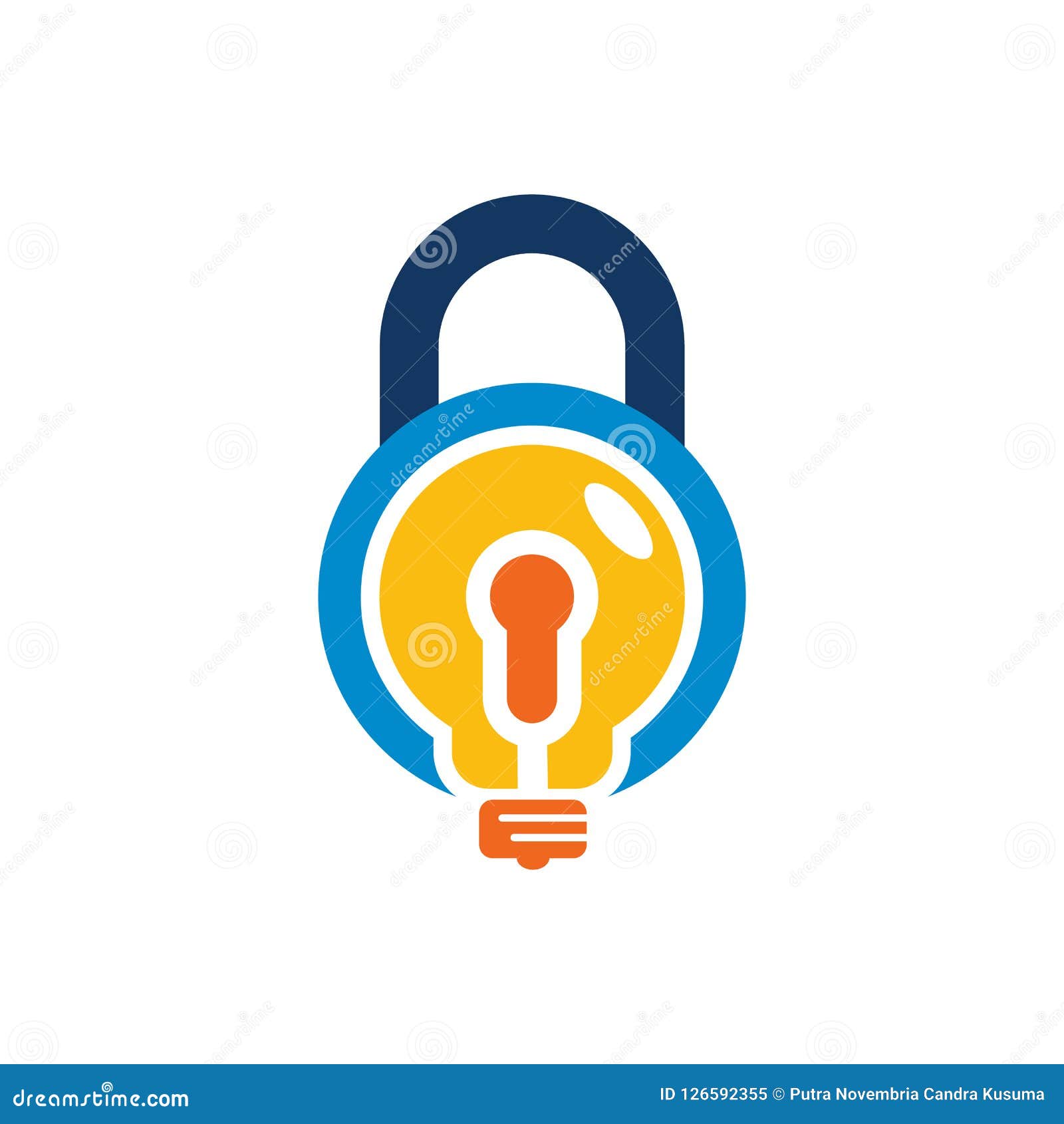 Idea Lock Logo Icon Design stock vector. Illustration of access - 126592355