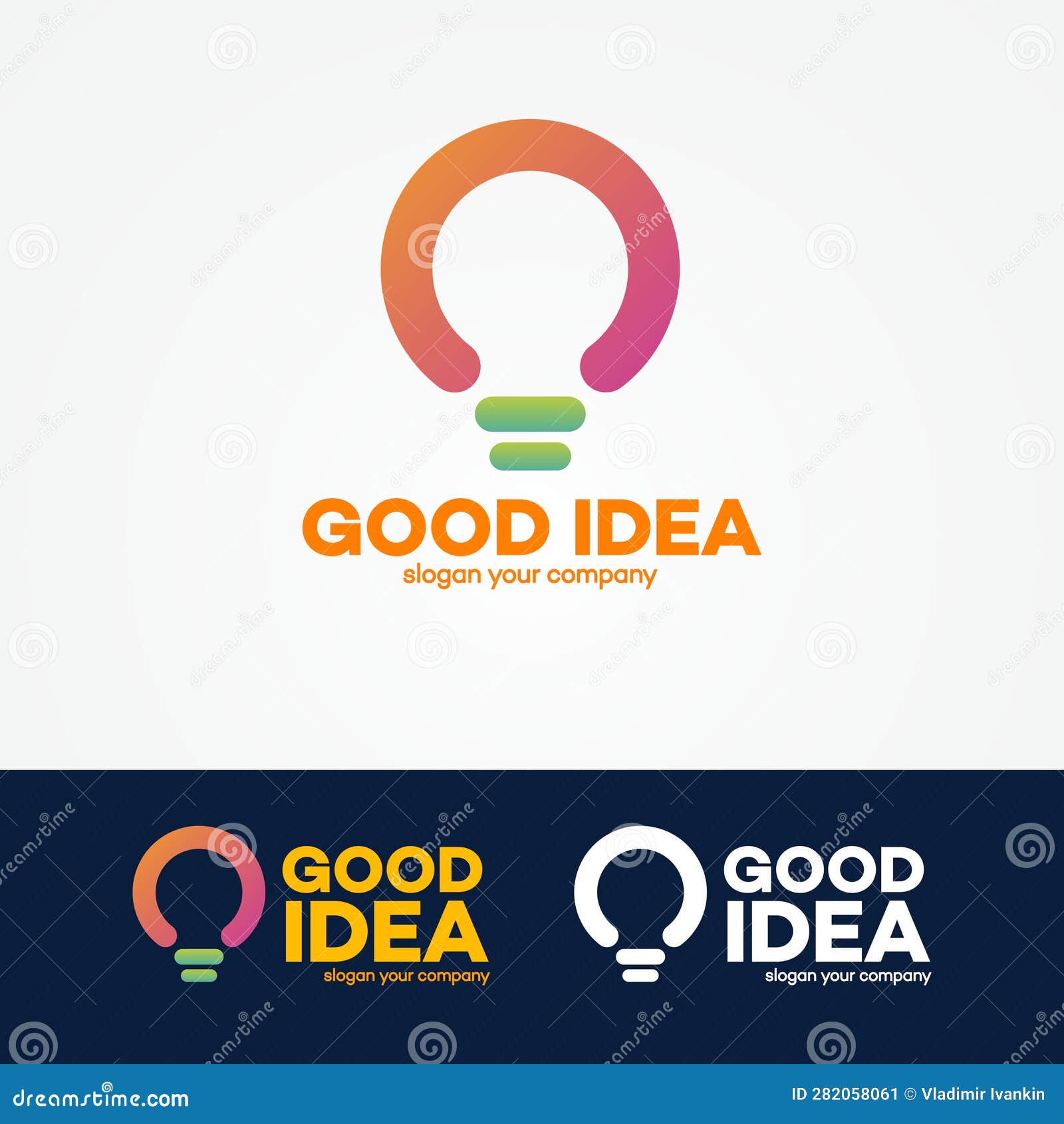 Idea Logo Set with Light Bulb Stock Vector - Illustration of corporate ...