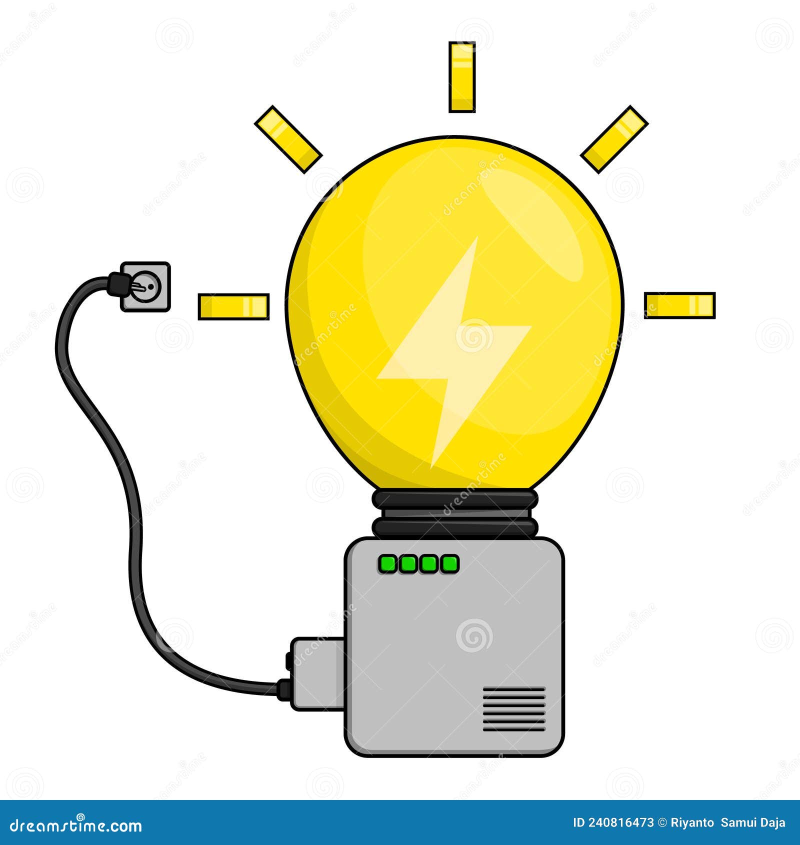 Idea Machine Charging Color Illustration Stock Vector - Illustration of ...