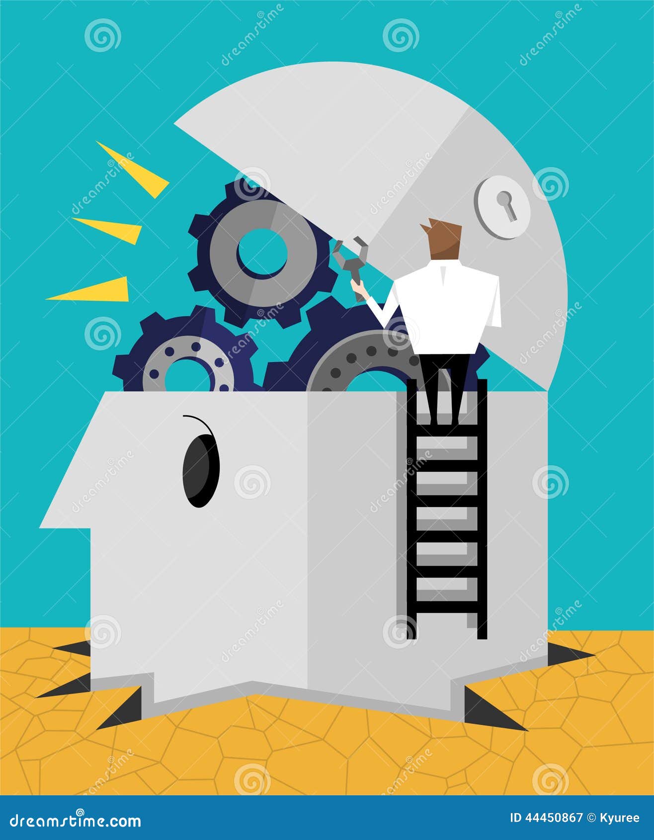Idea machine stock vector. Illustration of ladder, busy - 44450867