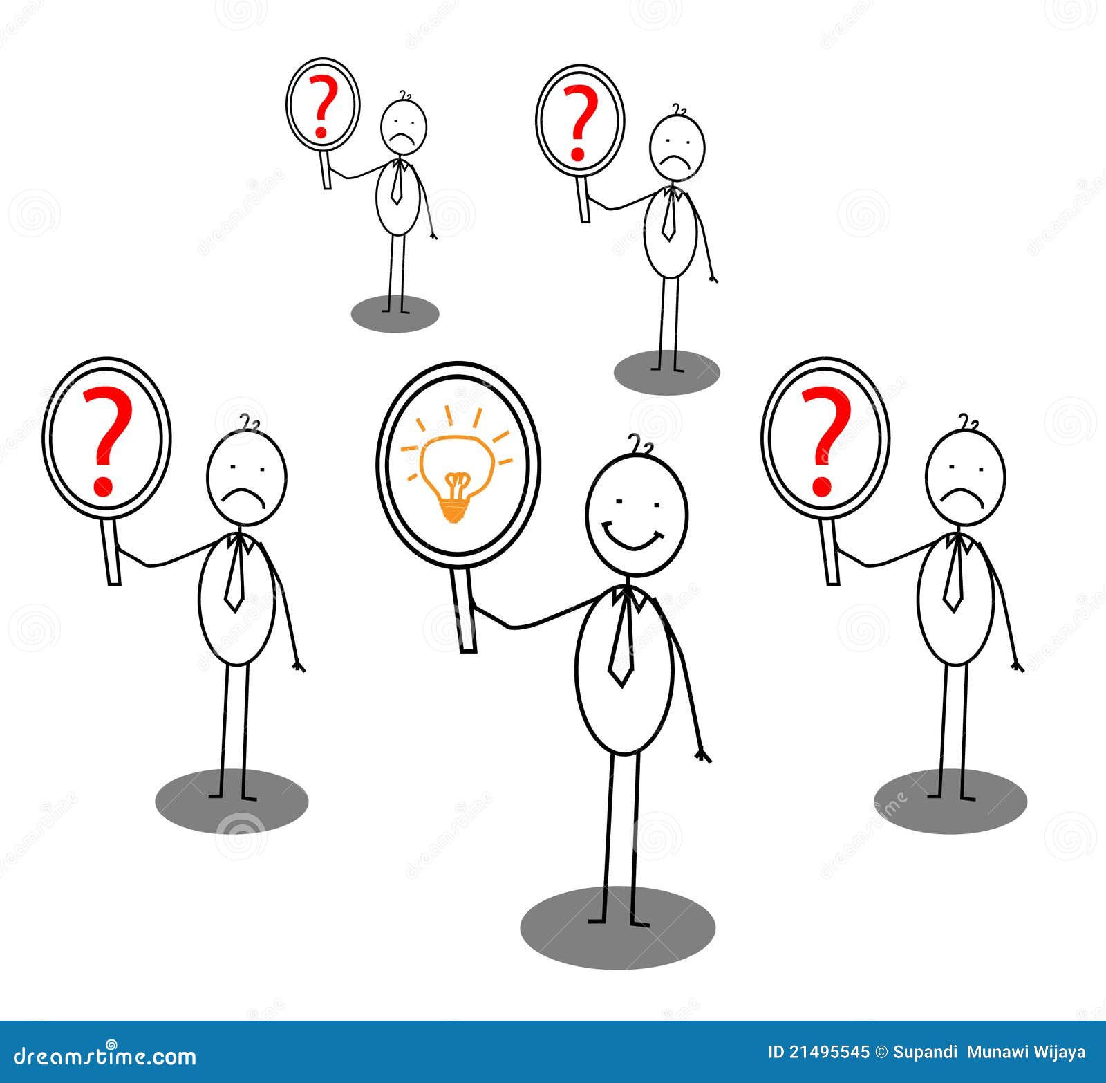 Idea Man Around Confused Man Stock Illustration - Illustration of ...