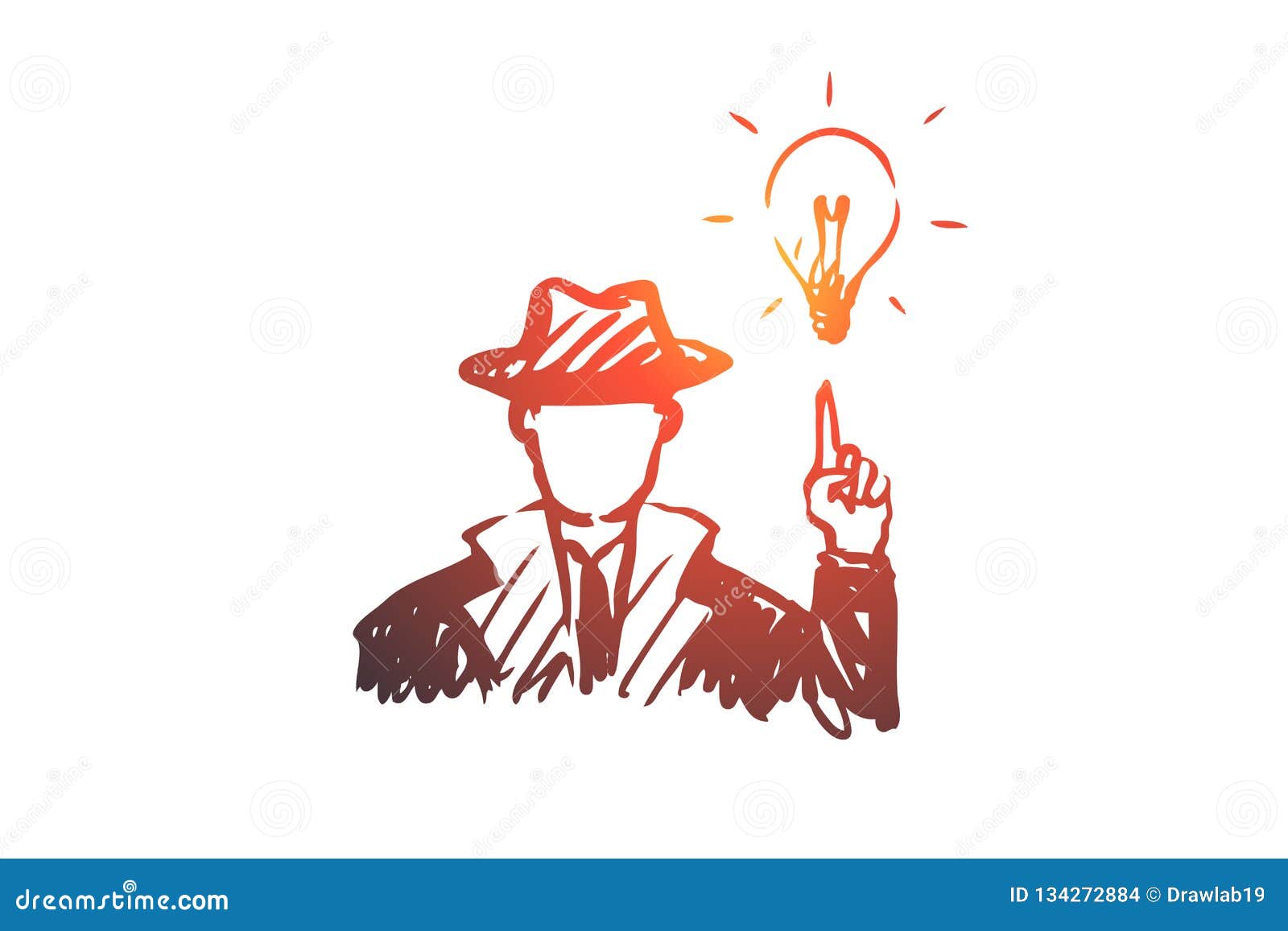 Idea, Man, Creative, Solution Concept. Hand Drawn Isolated Vector ...