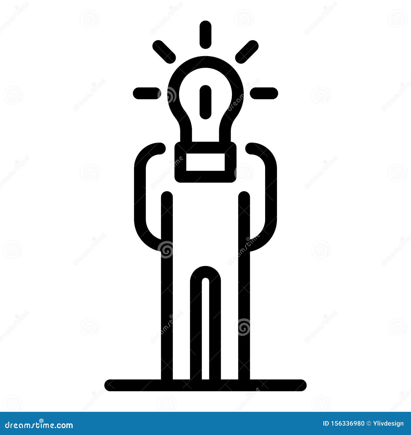 Idea Man Icon, Outline Style Stock Vector - Illustration of human ...