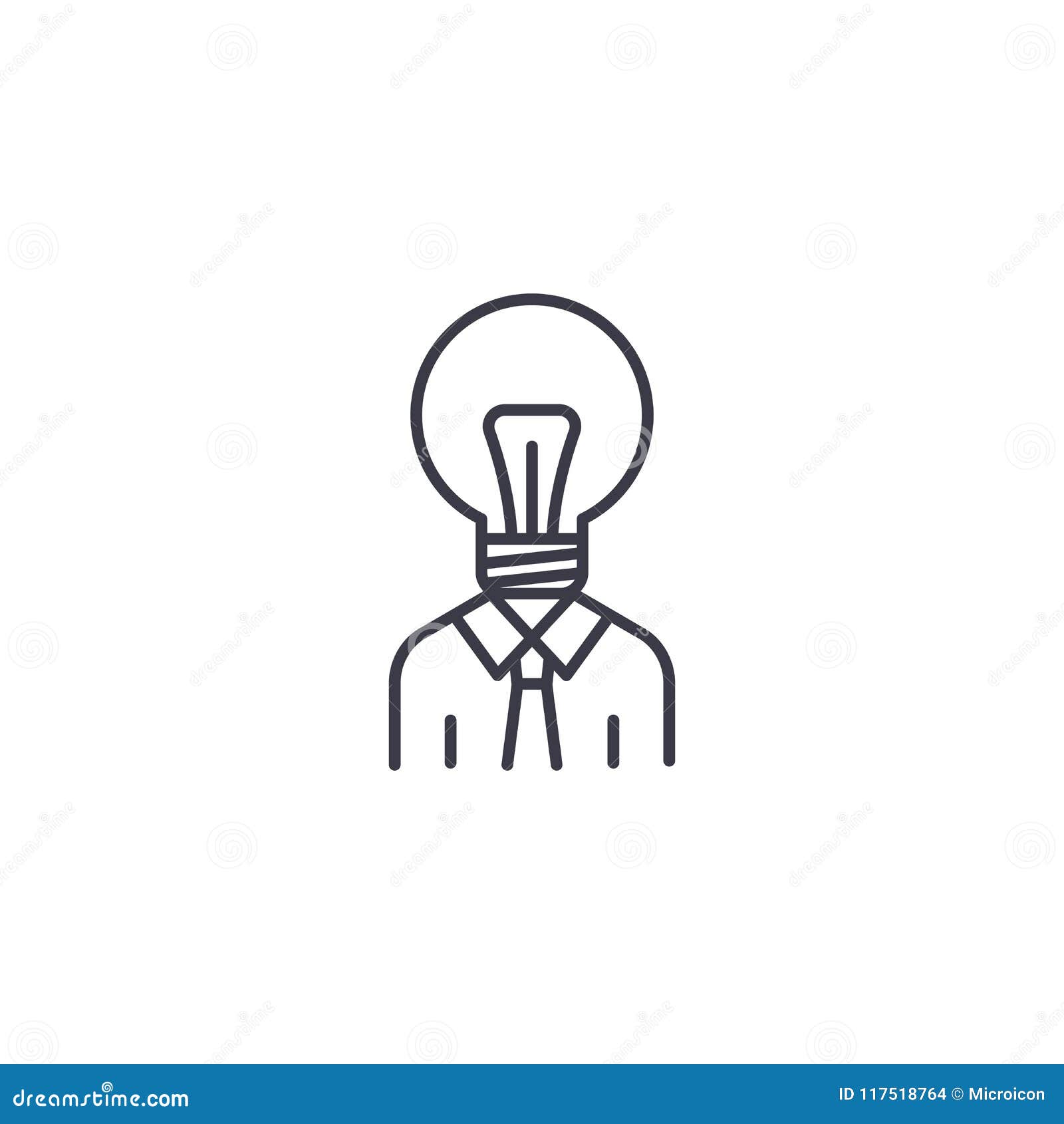 Idea Man Linear Icon Concept. Idea Man Line Vector Sign, Symbol ...