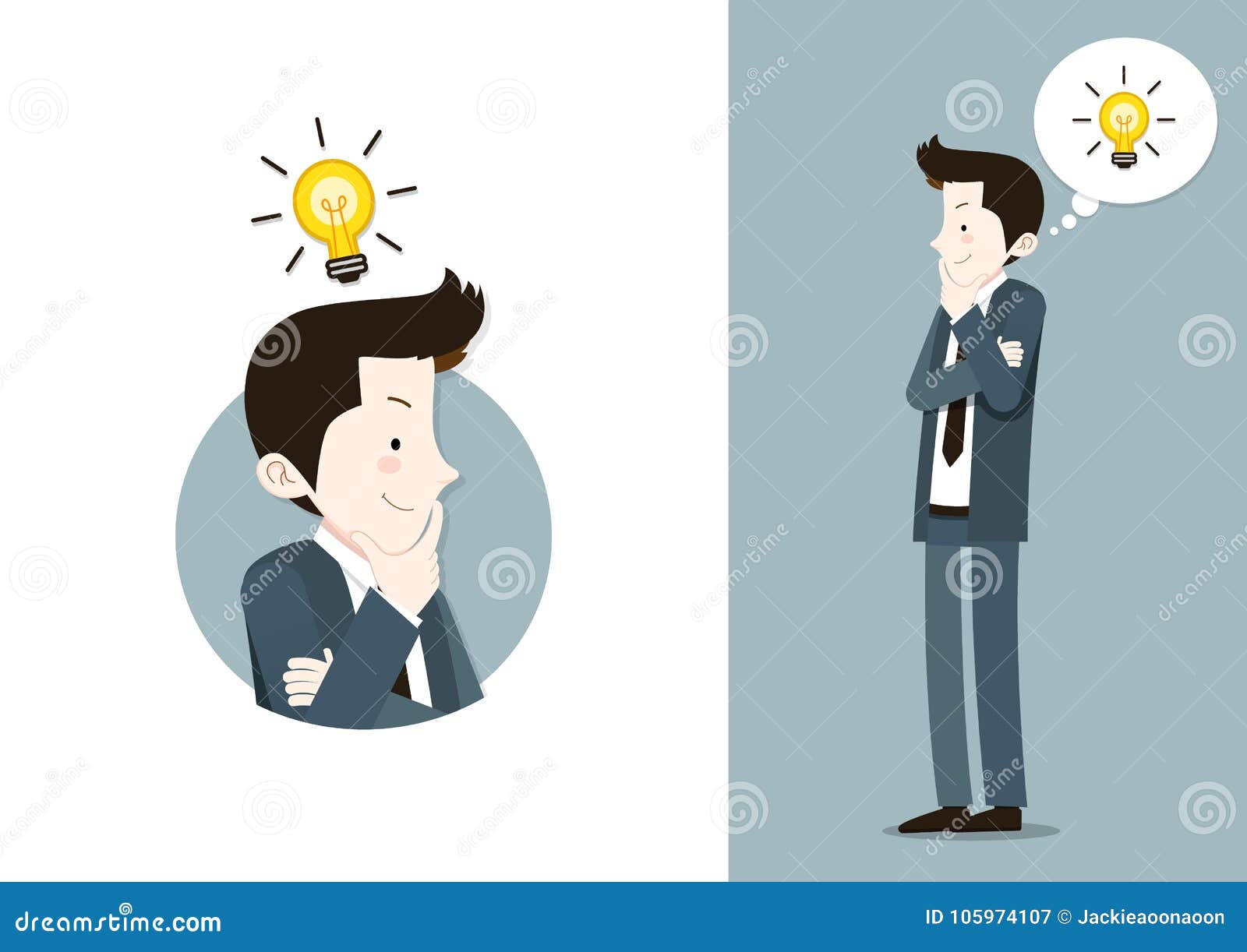 Idea man stock vector. Illustration of happy, white - 105974107