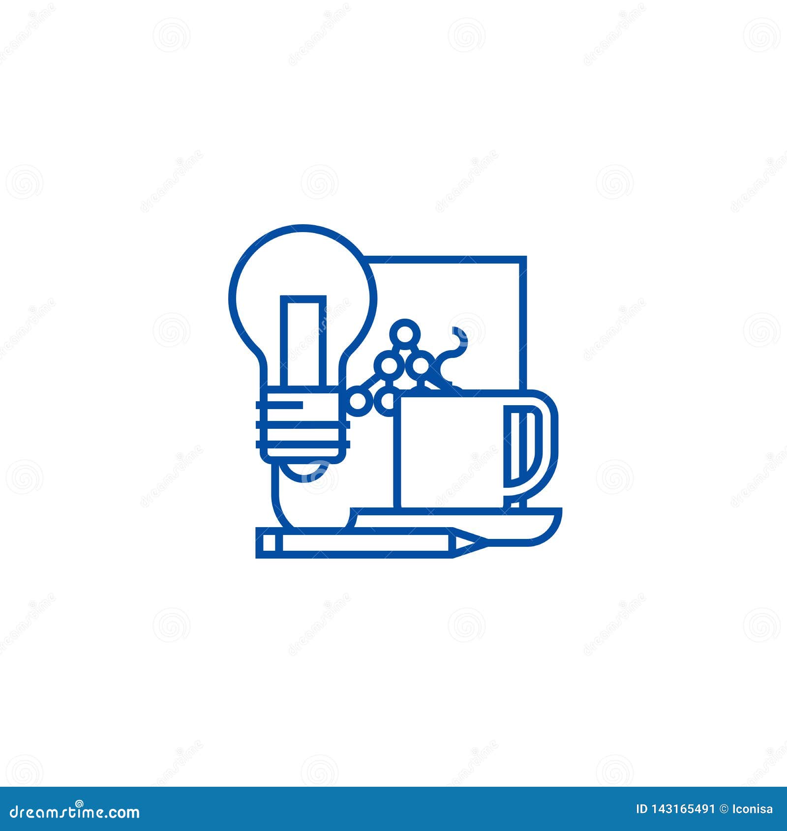 Idea Management, Document with Scheme Line Icon Concept. Idea ...