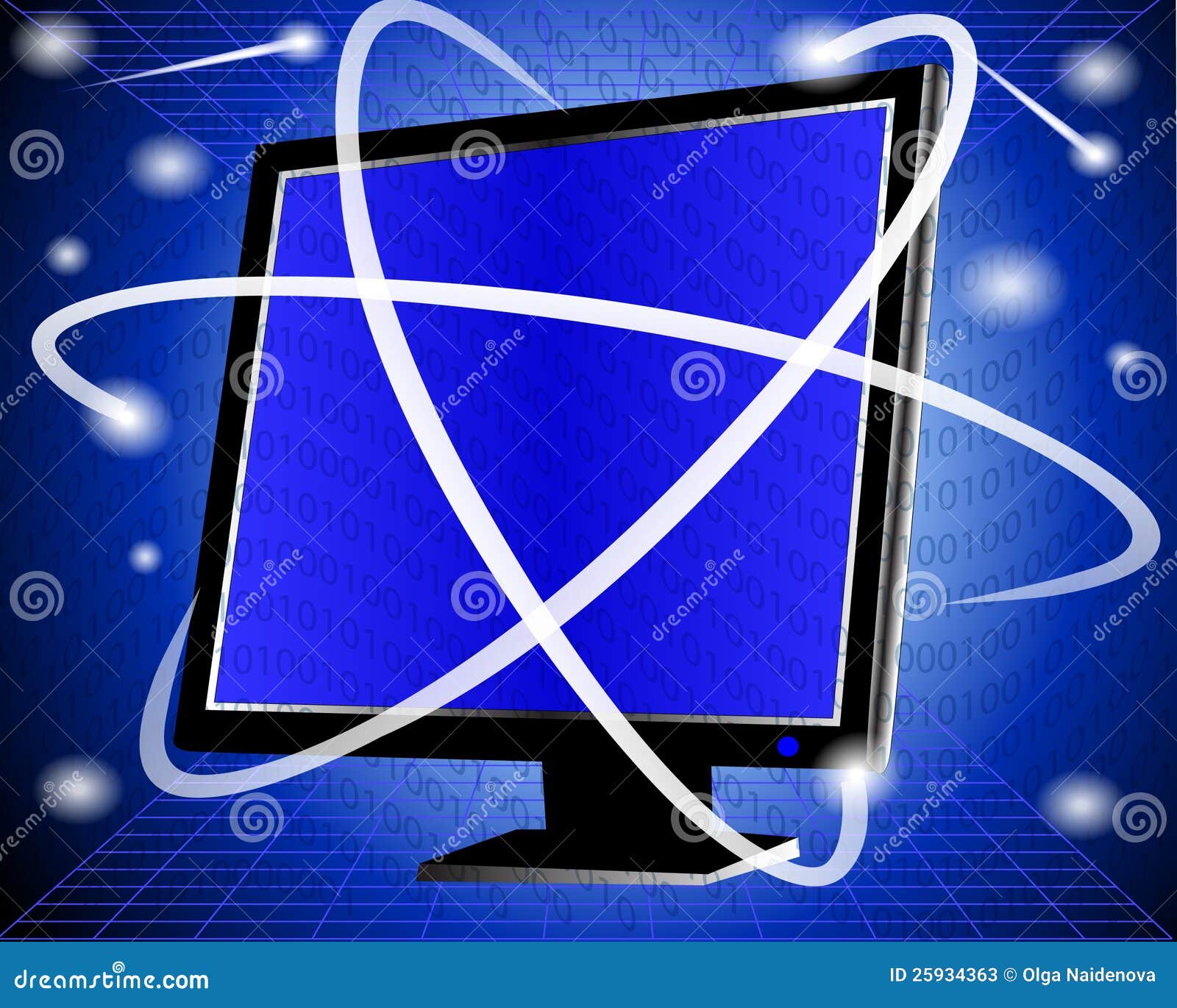 Idea Modern Powerful Computer with Phosphorescence Stock Illustration ...