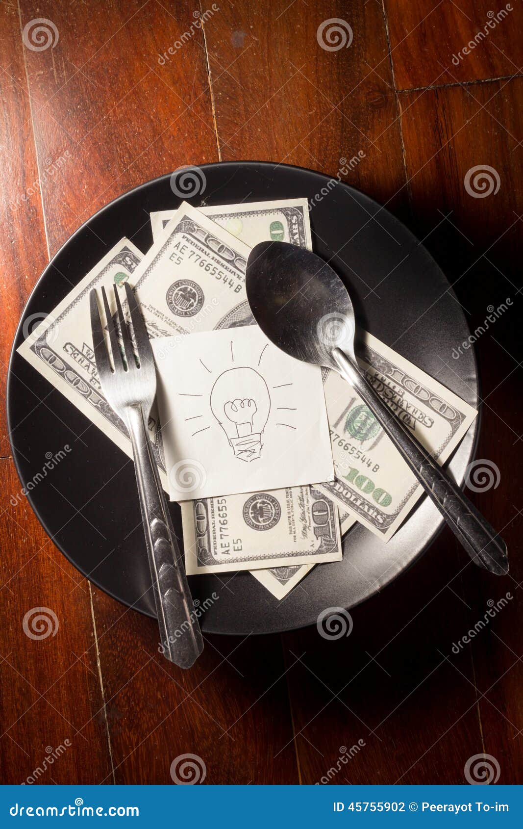 Idea and money on dish, stock photo. Image of solution - 45755902