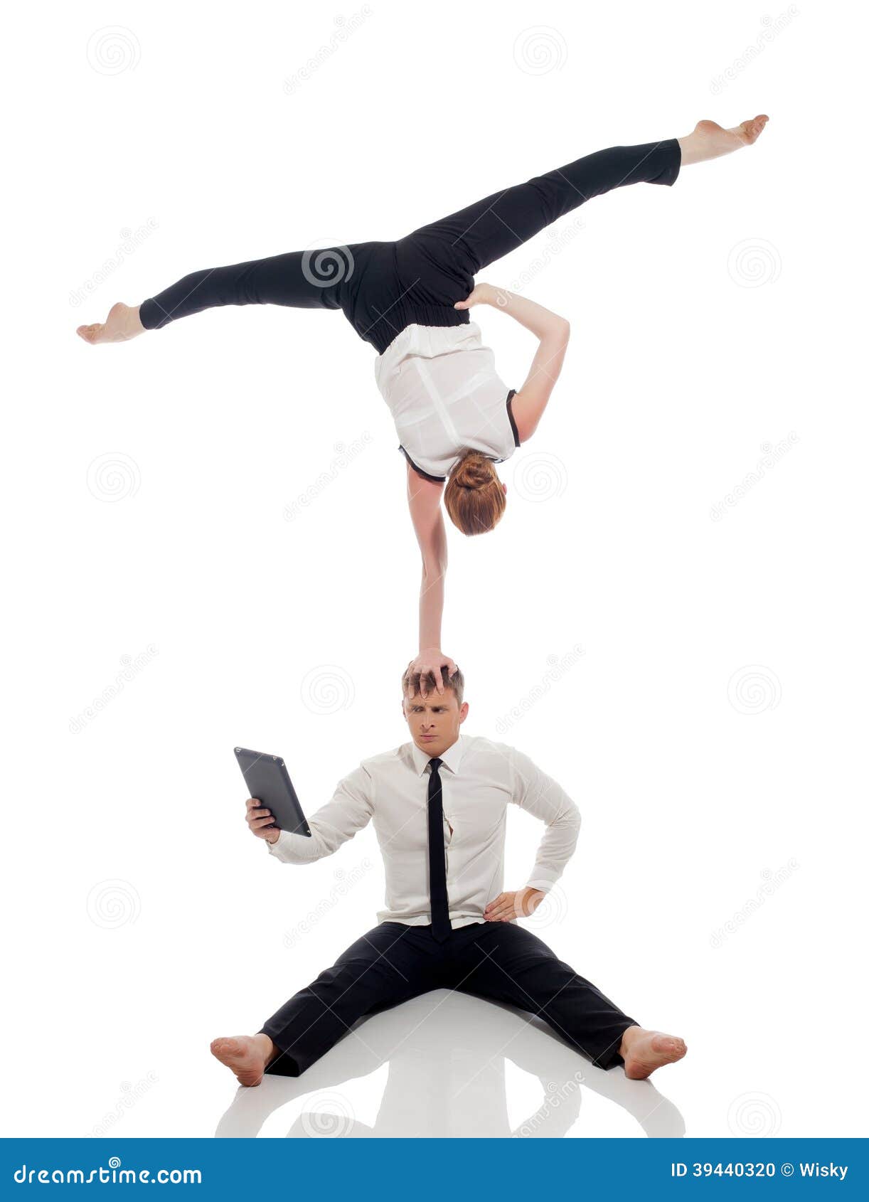 Idea of Multitasking - Office Workers Doing Yoga Stock Photo - Image of ...