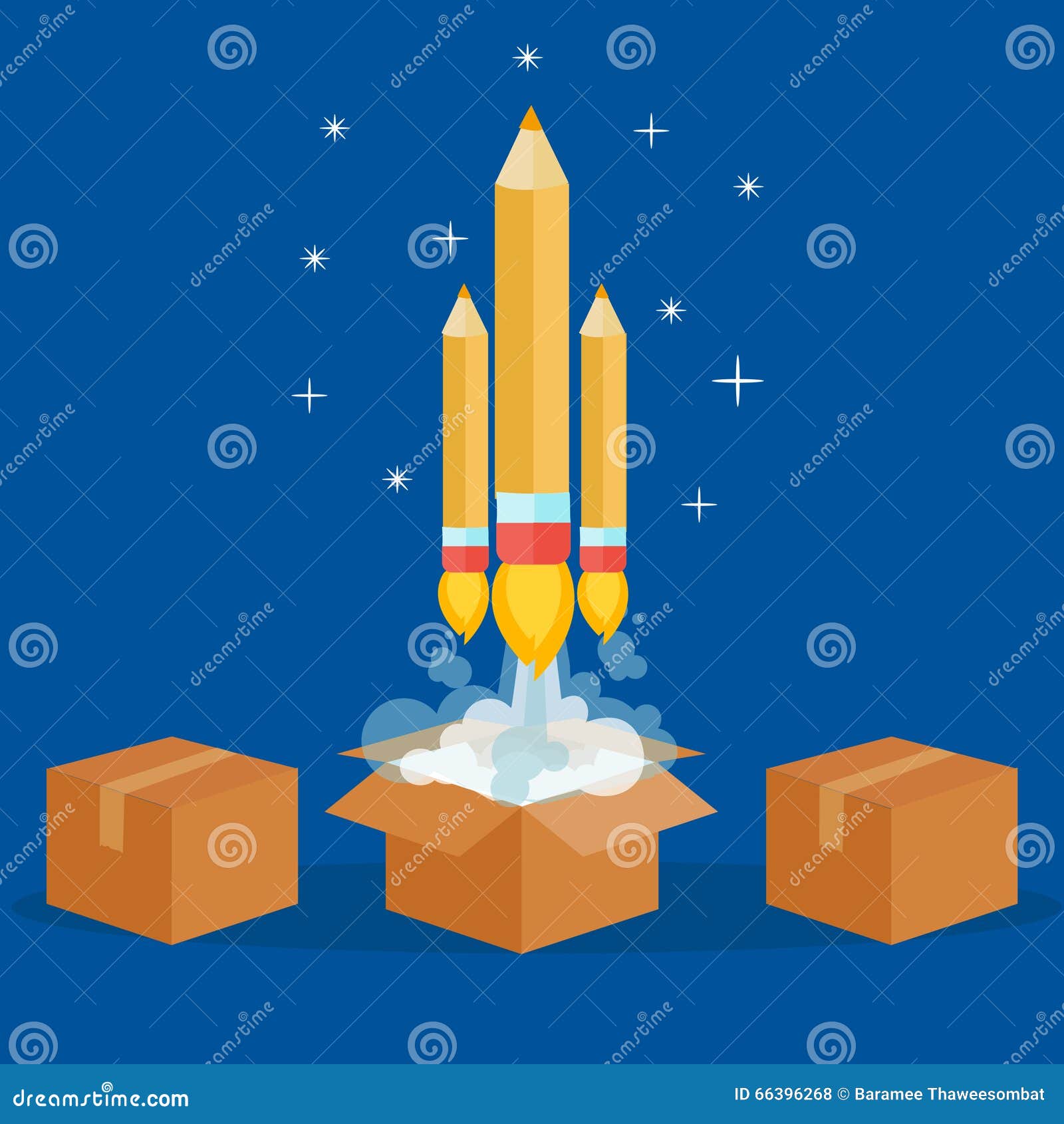 Idea Out of Box Toward To Creative. Stock Vector - Illustration of ...