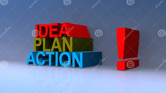 Idea plan action on blue stock illustration. Illustration of ...