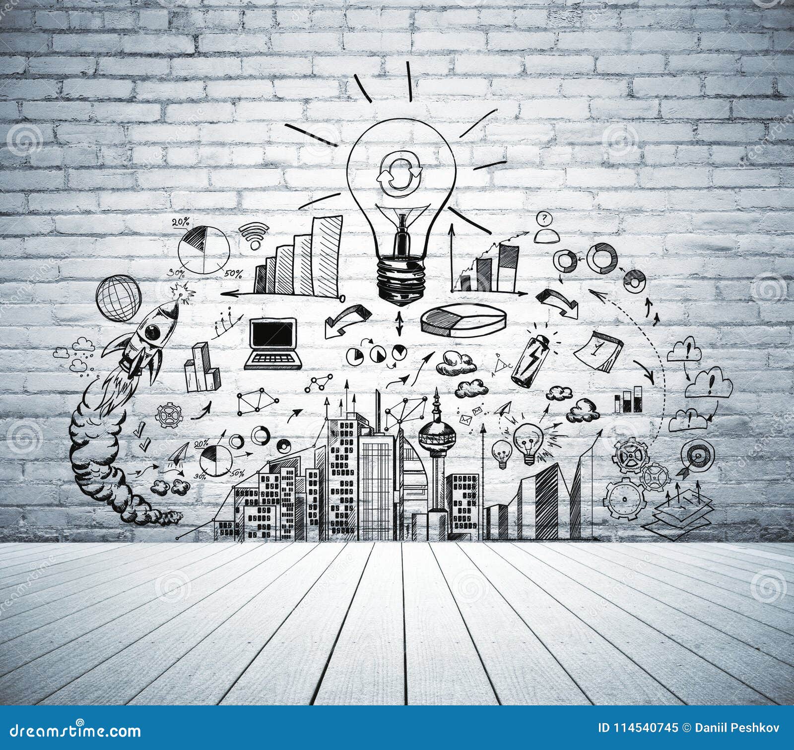 Idea and plan concept stock illustration. Illustration of brainstorm ...