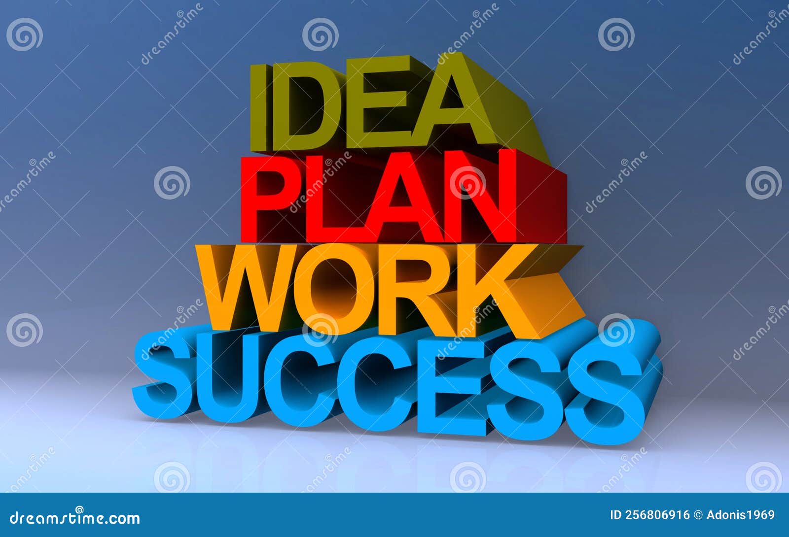 Idea Plan Work Success on Blue Stock Illustration - Illustration of ...