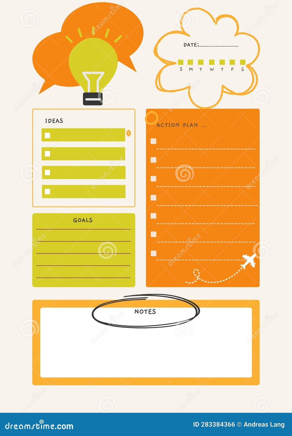 Idea Planner Digital Planning Insert Sheet Printable Page Template ...