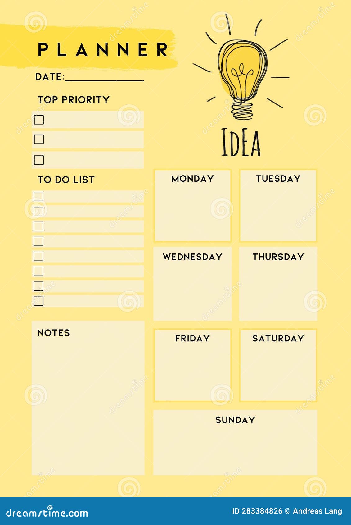 Idea Planner Digital Planning Insert Sheet Printable Page Template ...