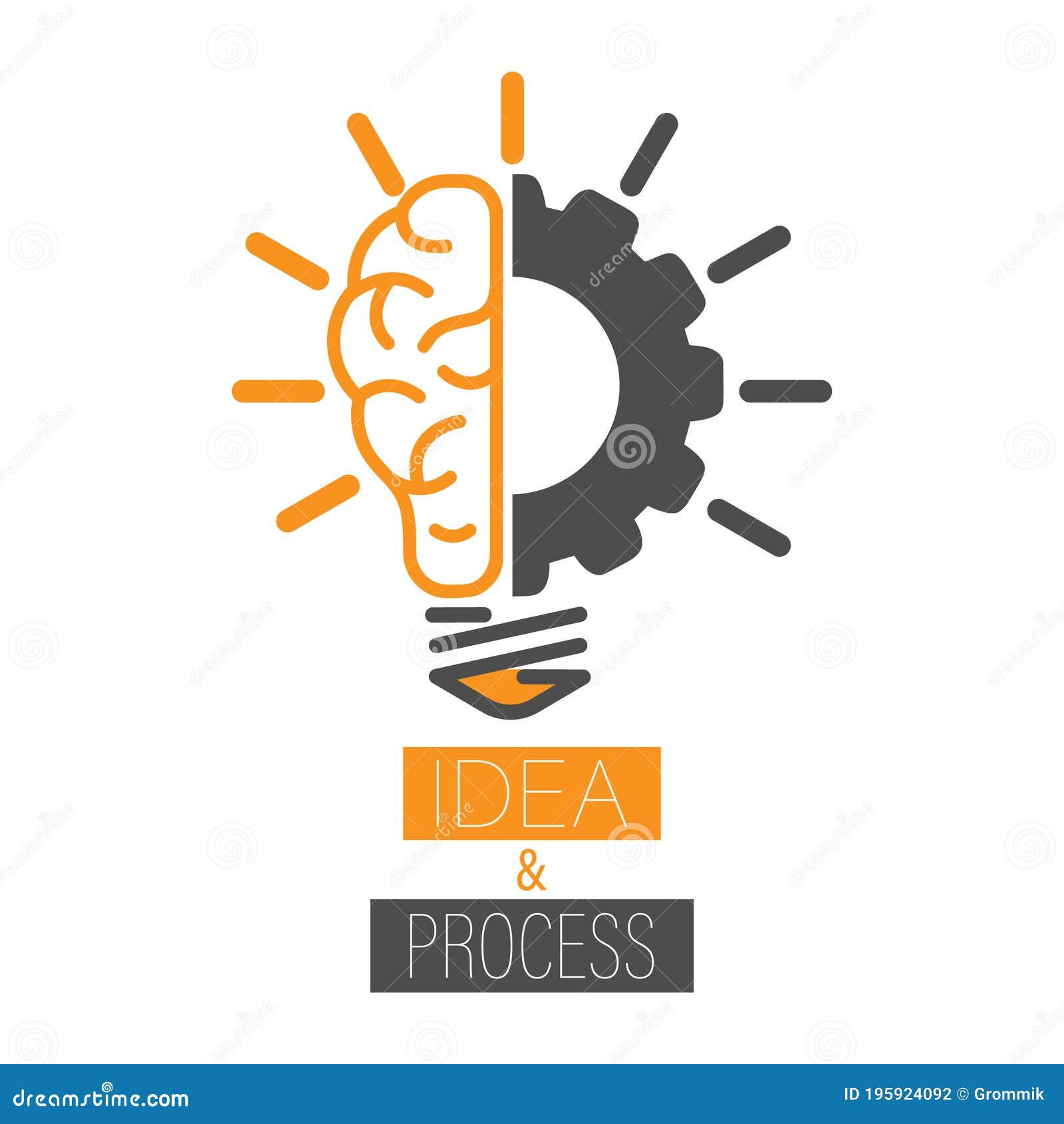 Idea and Progress. the Human Brain and the Cog Stock Vector ...