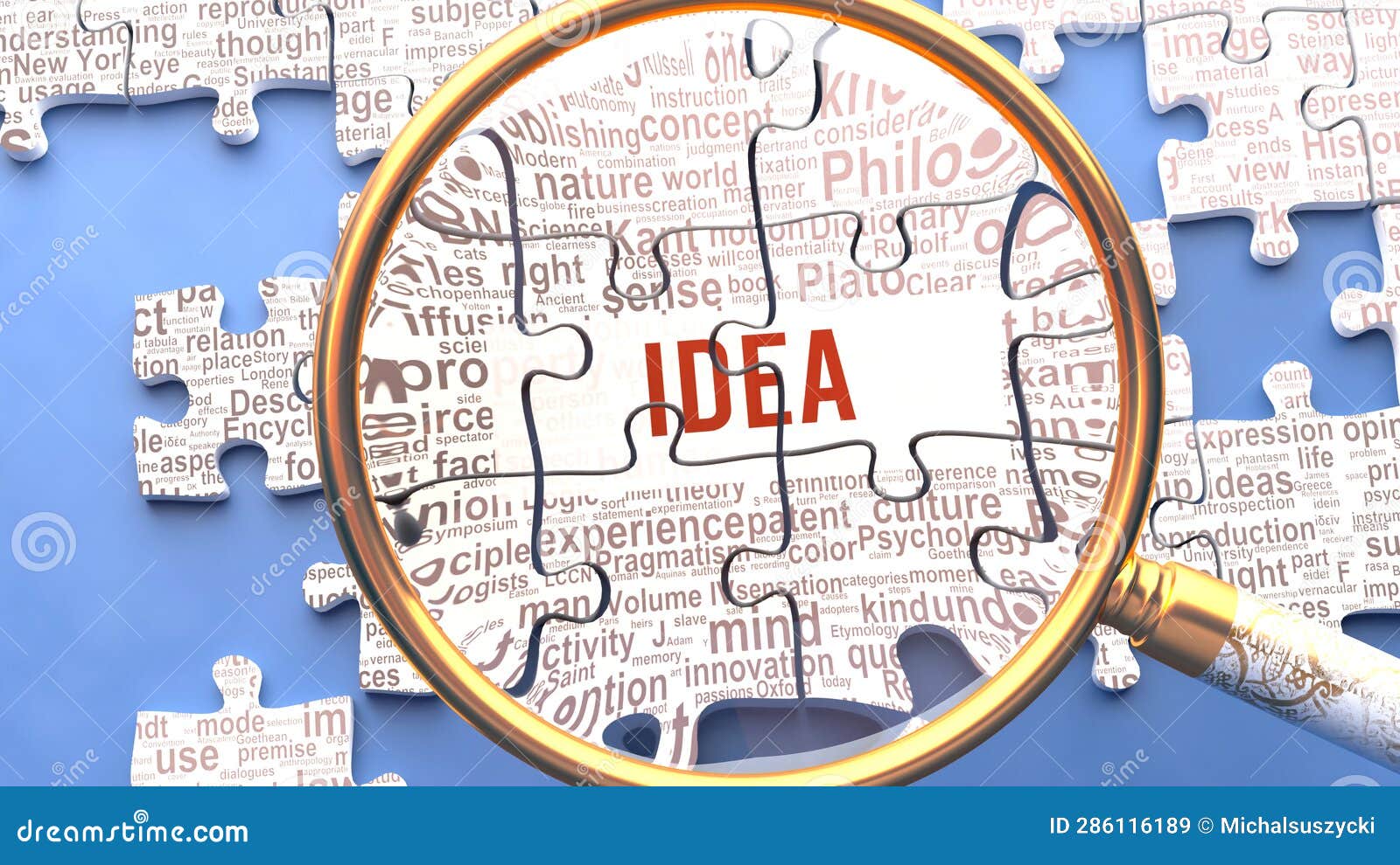 Idea and Related Ideas on a Puzzle Pieces. a Metaphor Showing ...