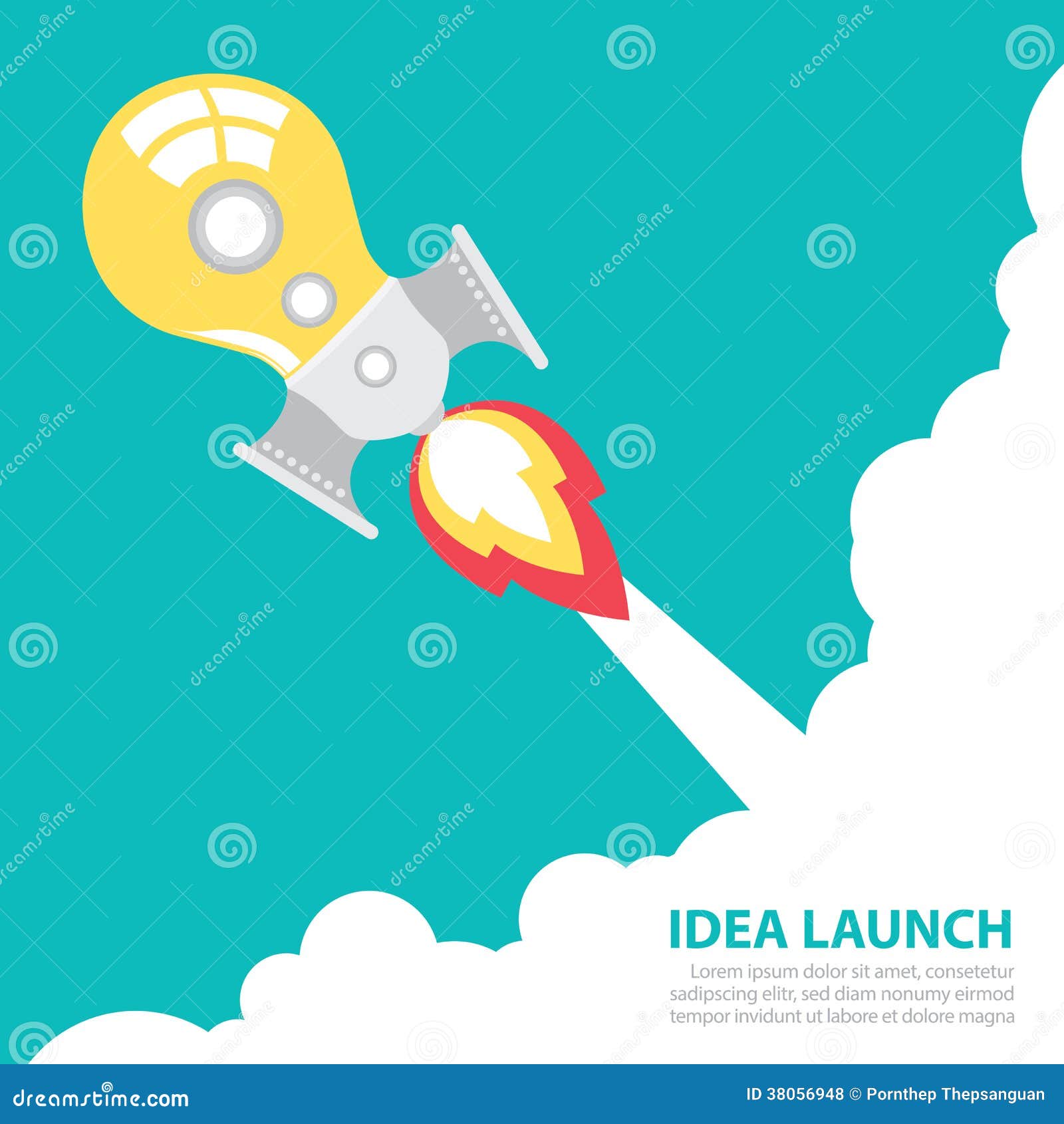 Idea rocket launch stock vector. Illustration of sign - 38056948