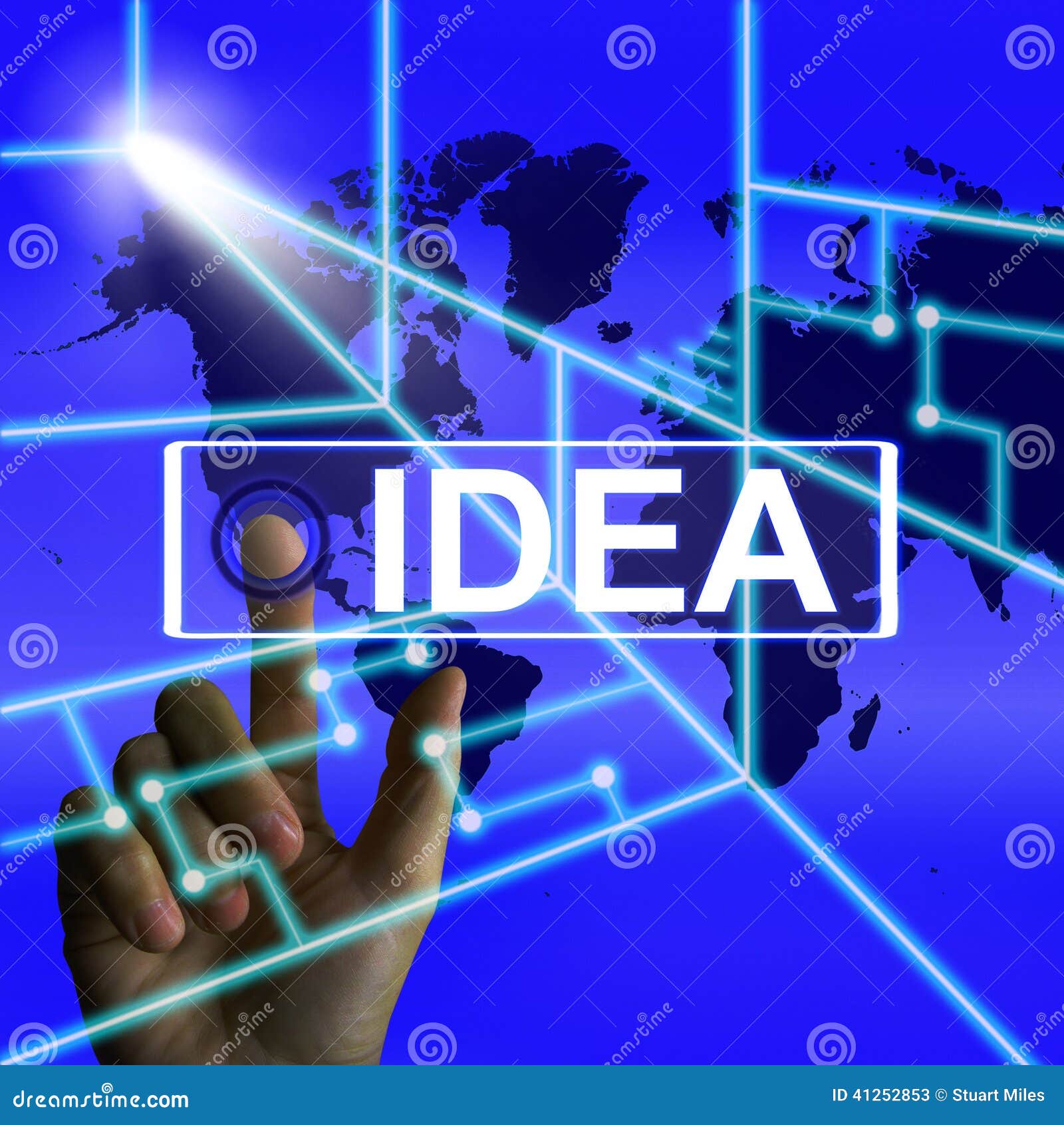 Idea Screen Means Worldwide Concept Thought or Ideas Stock Illustration ...