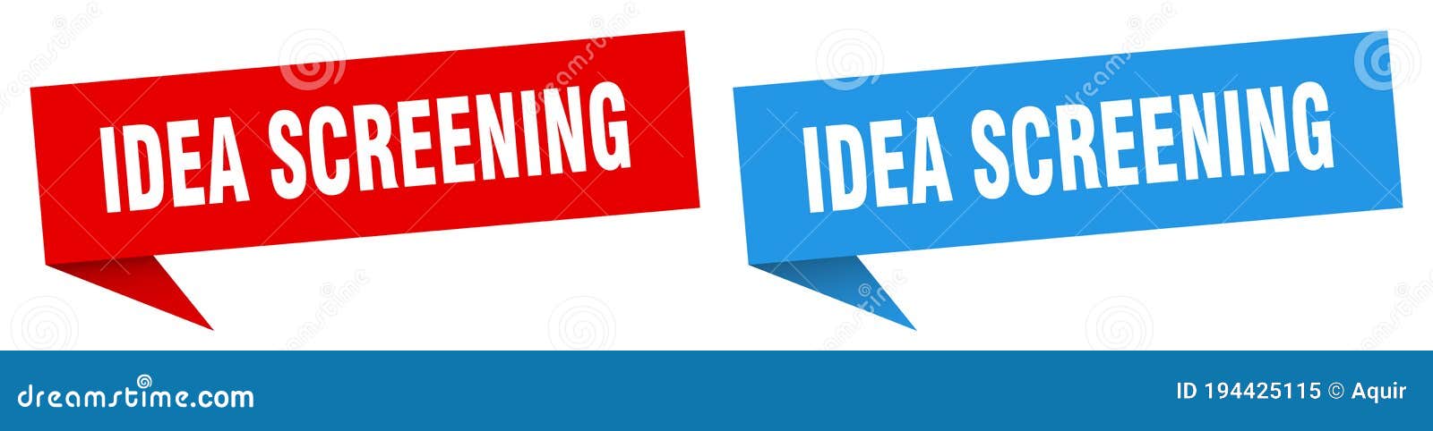 Idea Screening Banner. Idea Screening Speech Bubble Label Set Stock ...