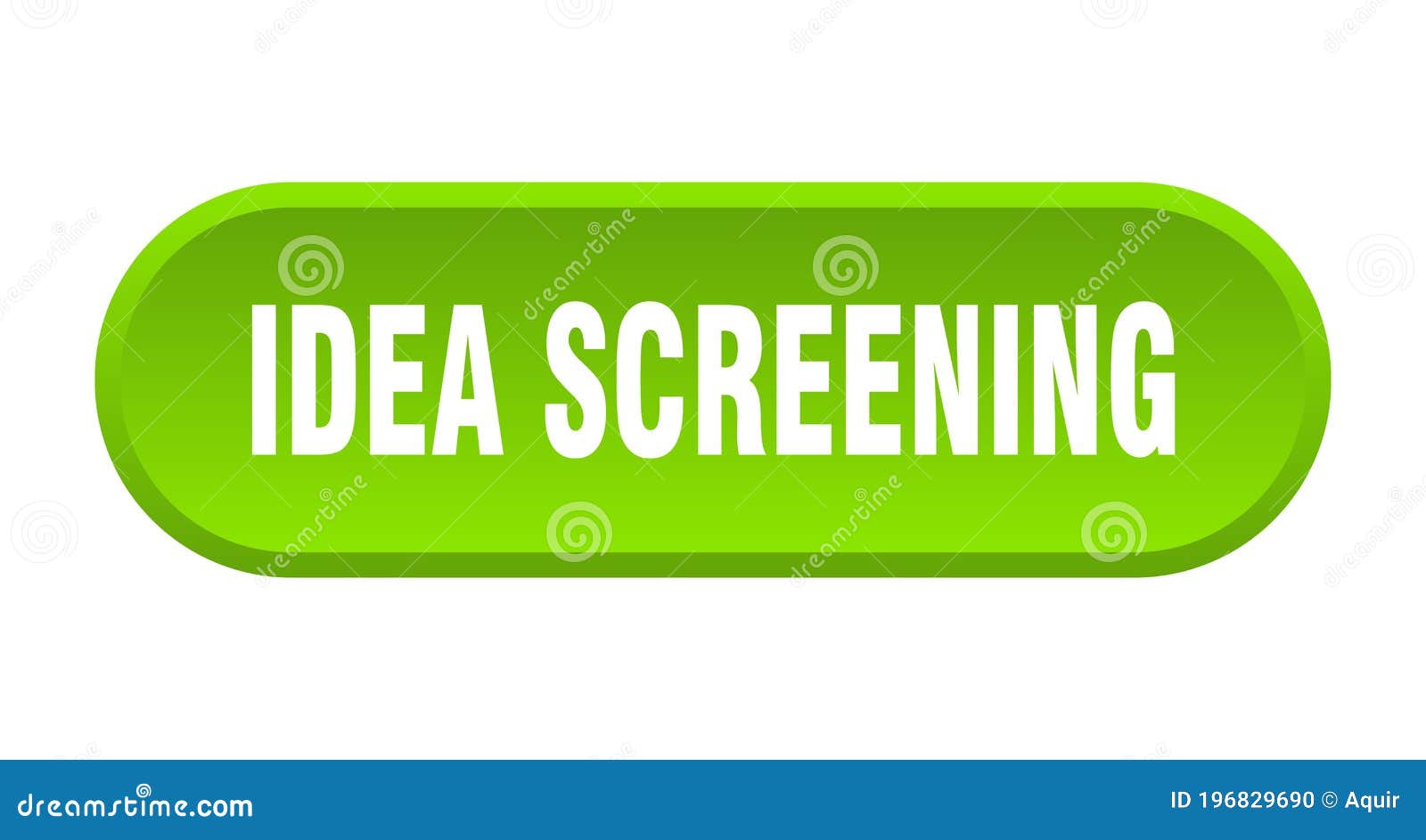 Idea Screening Button. Rounded Sign on White Background Stock Vector ...