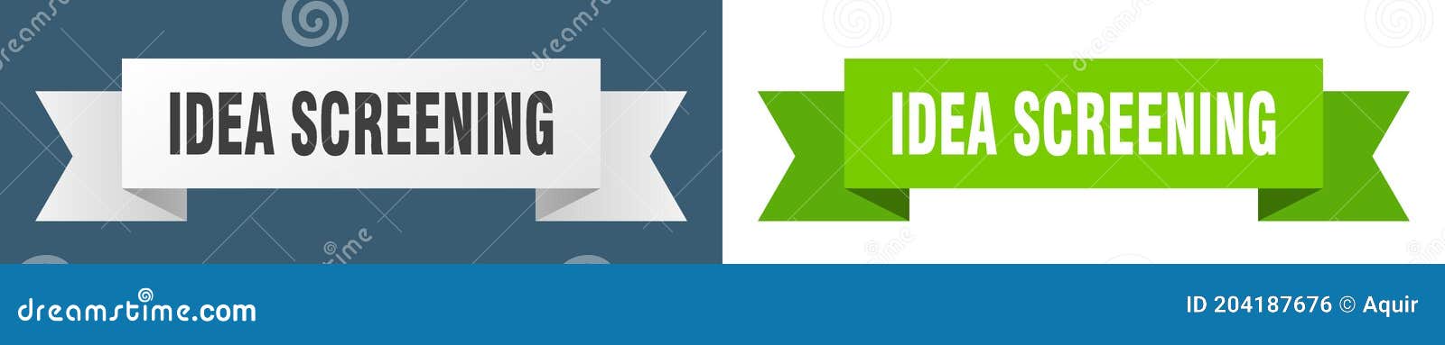 Idea Screening Ribbon. Idea Screening Isolated Paper Sign. Banner Stock ...