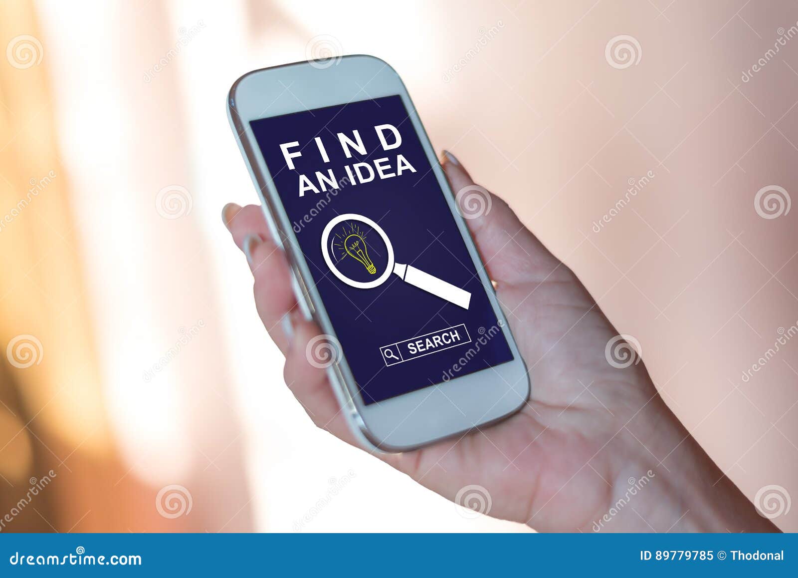 Idea Search Concept on a Smartphone Stock Image - Image of mobile ...