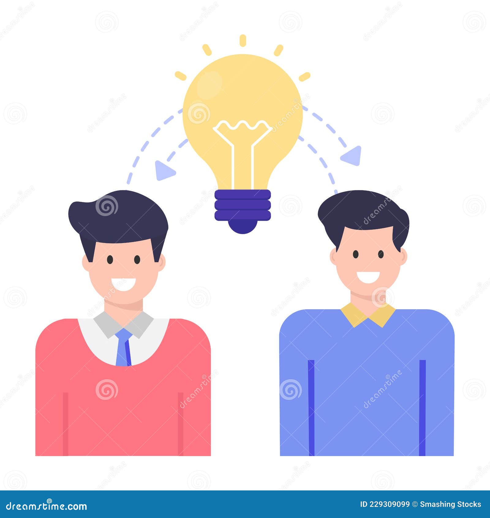 Idea Sharing stock vector. Illustration of avatars, flat - 229309099