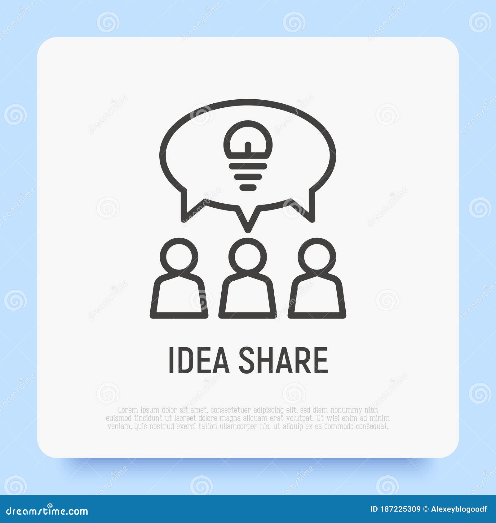 Idea Sharing Thin Line Icon. Group of People is Brainstorming. Teamwork ...