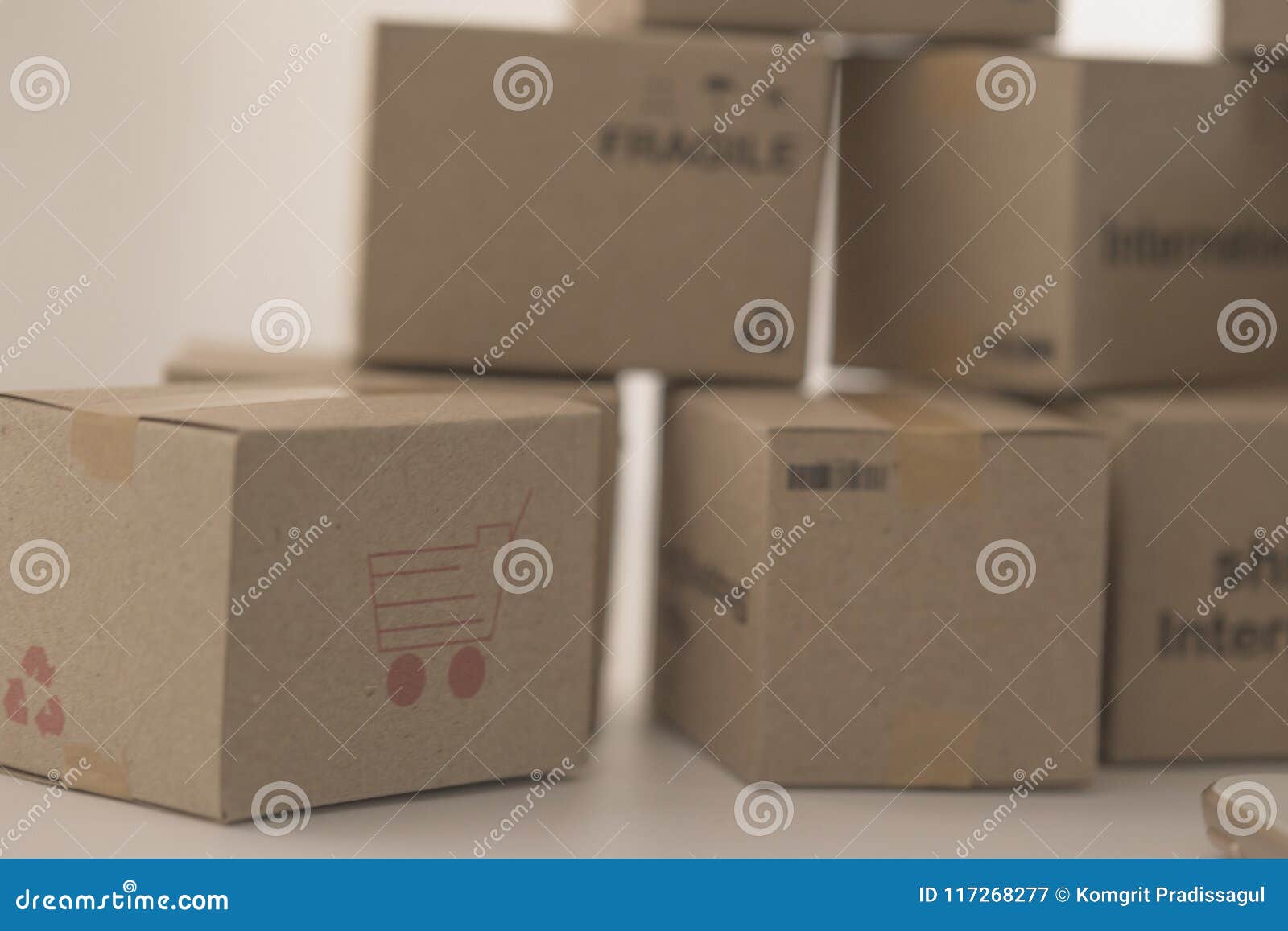 Stack Boxes on Laptop for Customer Can Buy from Electronic Internet ...