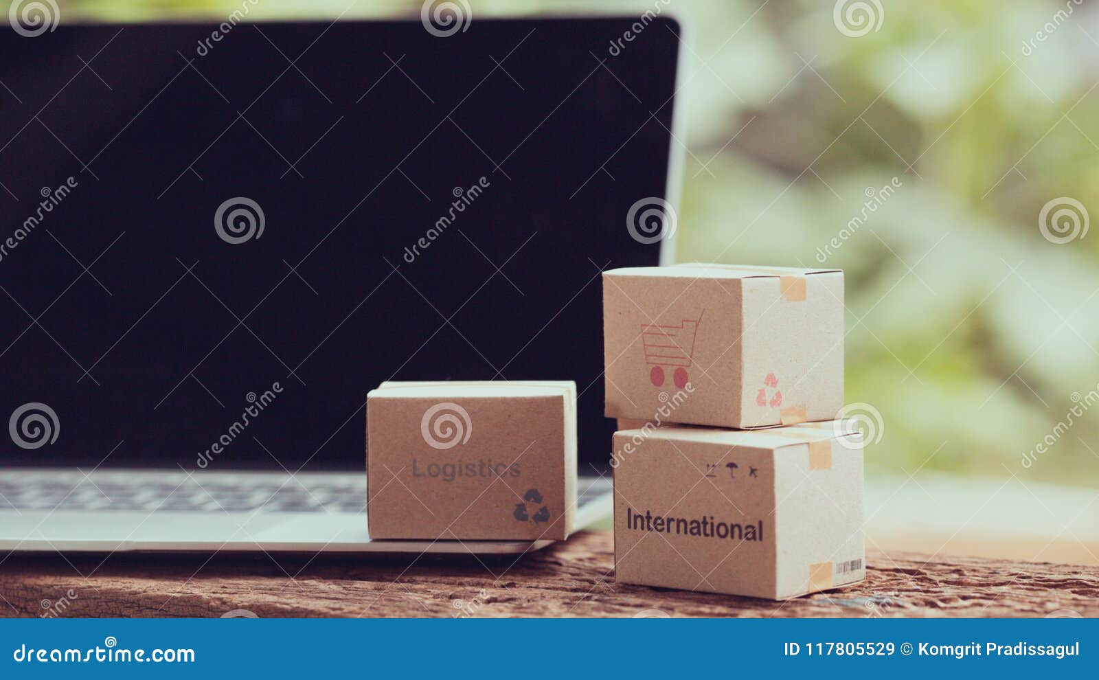 Stack Boxes on Laptop for Customer Can Buy from Electronic Internet ...