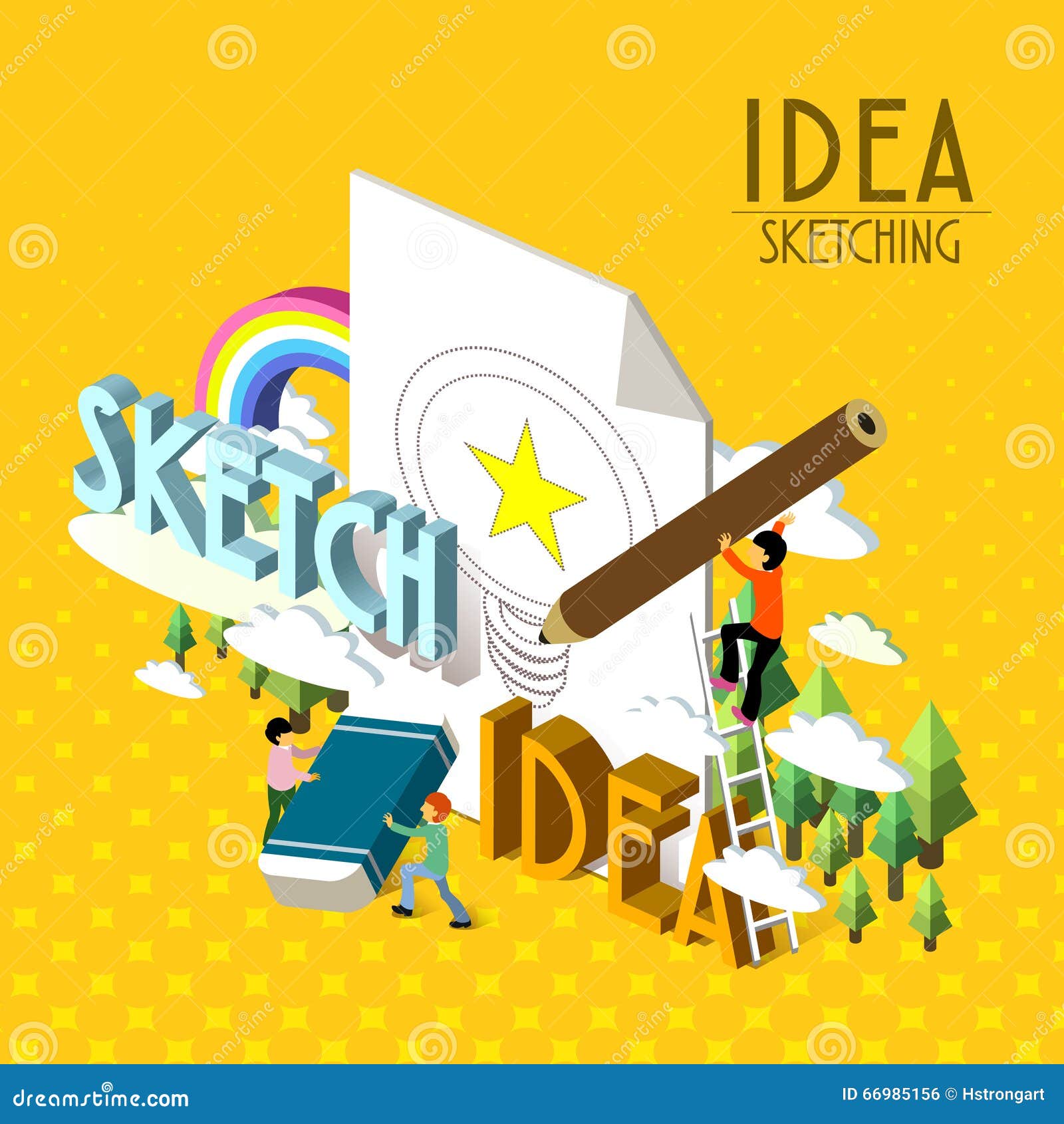 Idea sketching stock illustration. Illustration of data - 66985156