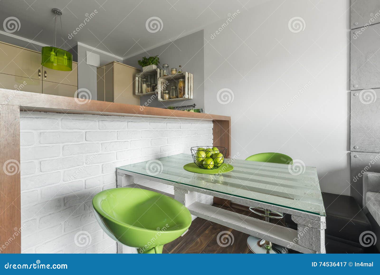 Idea for a Small Dining Area Stock Image - Image of simple, shelf: 74536417