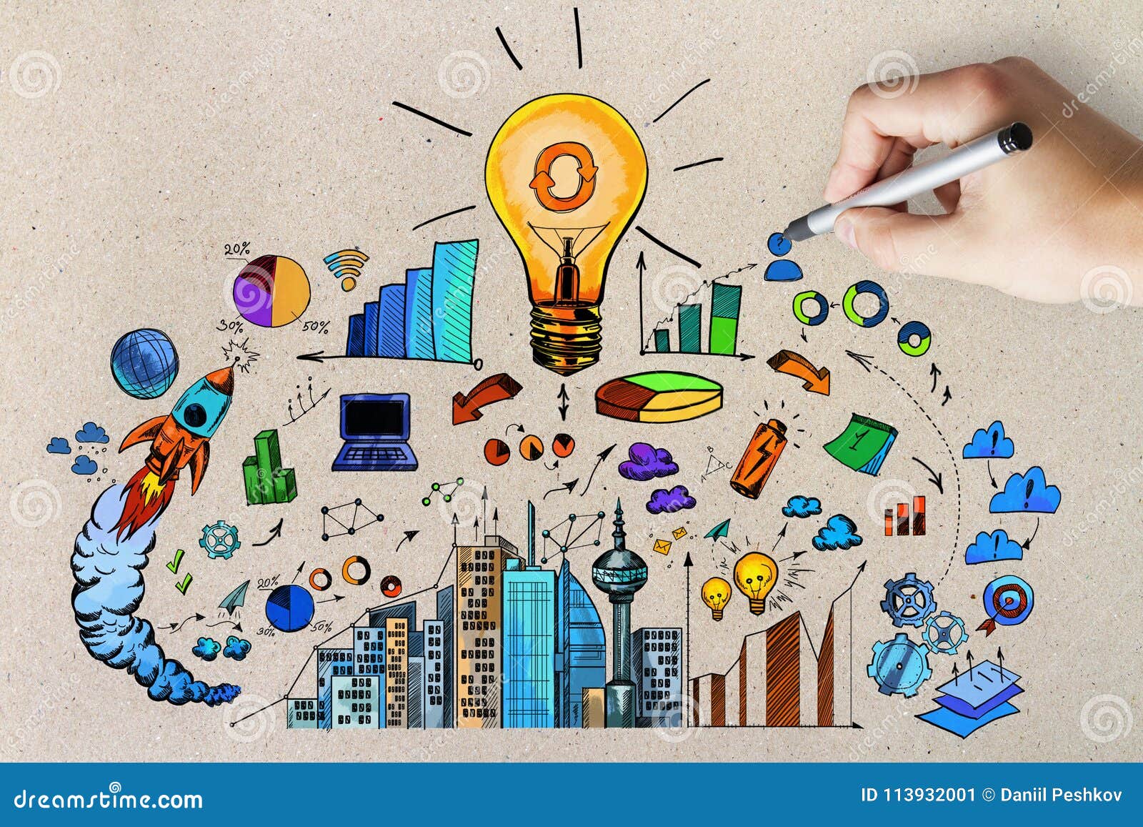 Idea and solution concept stock image. Image of infographic - 113932001