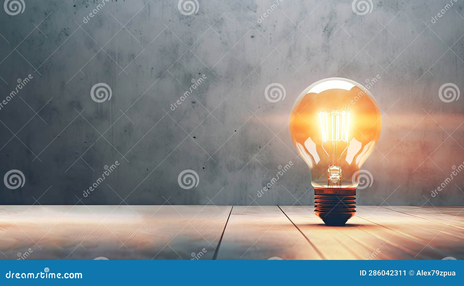 Idea Spark - Glowing Light Bulb on a Table - Generative AI Stock Image ...