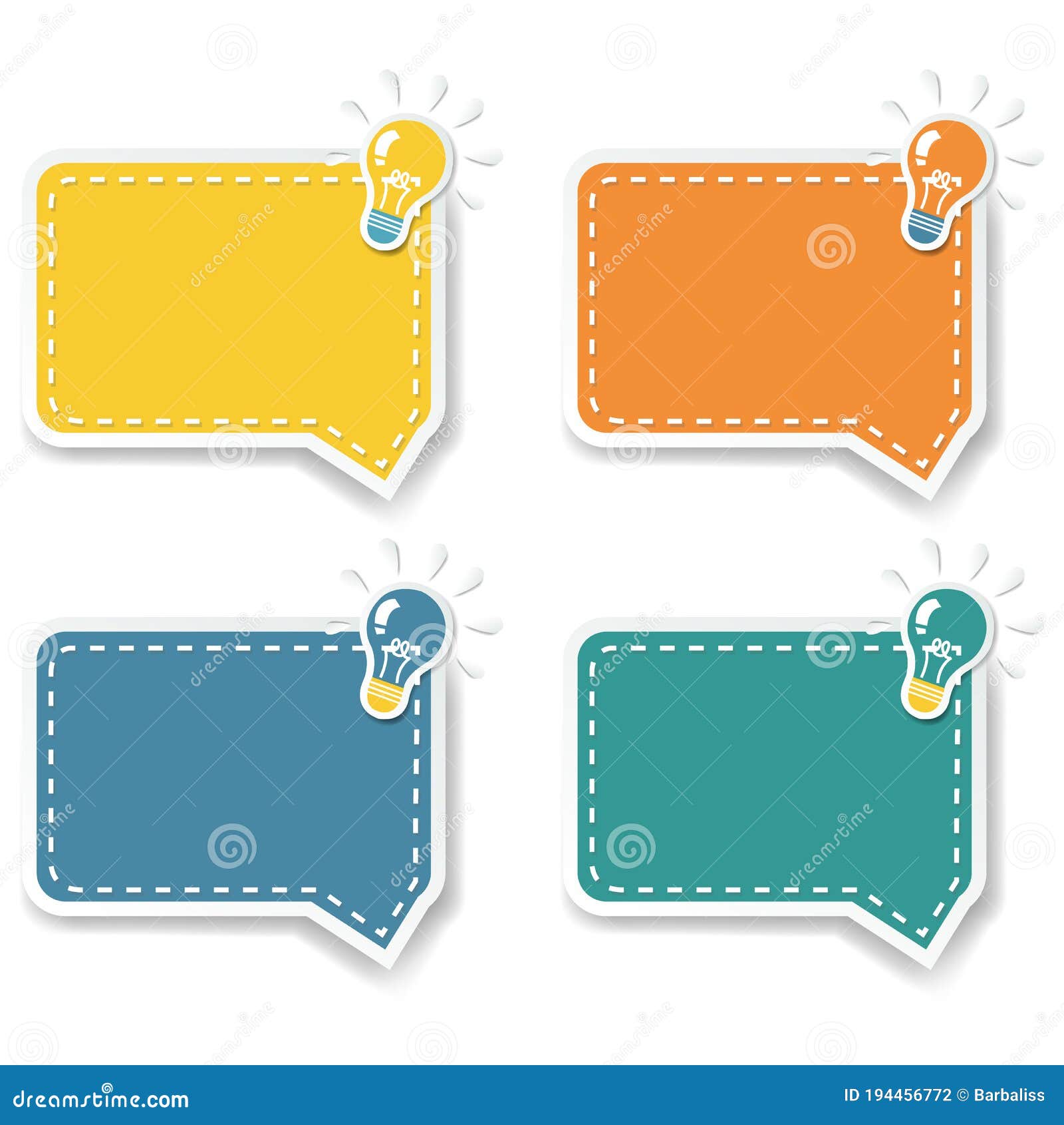 Idea with Speech Bubble Isolated White Background Stock Vector ...