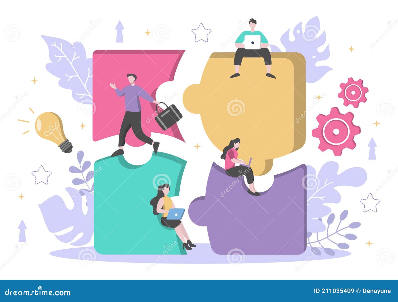Idea Startup Flat Illustration of Business Development Process ...