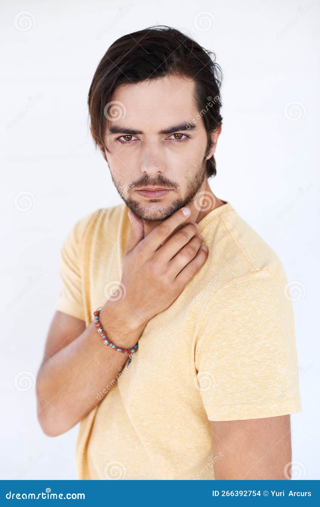 Idea, Studio Portrait and Man Thinking, Focus and Contemplating Problem ...