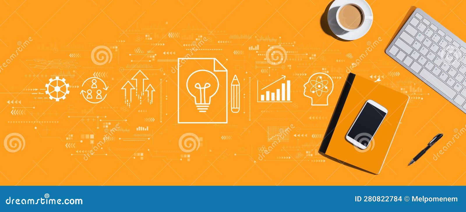 Idea of Success Theme with Computer Keyboard and Office Items Stock ...