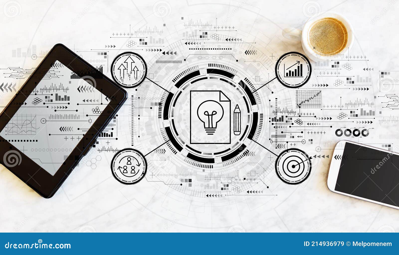 Idea of Success Theme with Tablet and Phone Stock Image - Image of ...