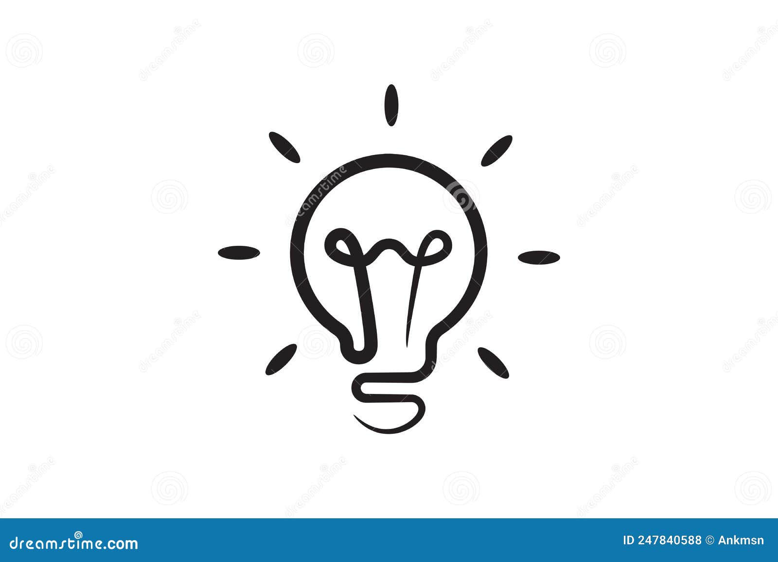 Idea Symbol Creative Concept. Light Bulb Light Vector Icon Stock Vector ...
