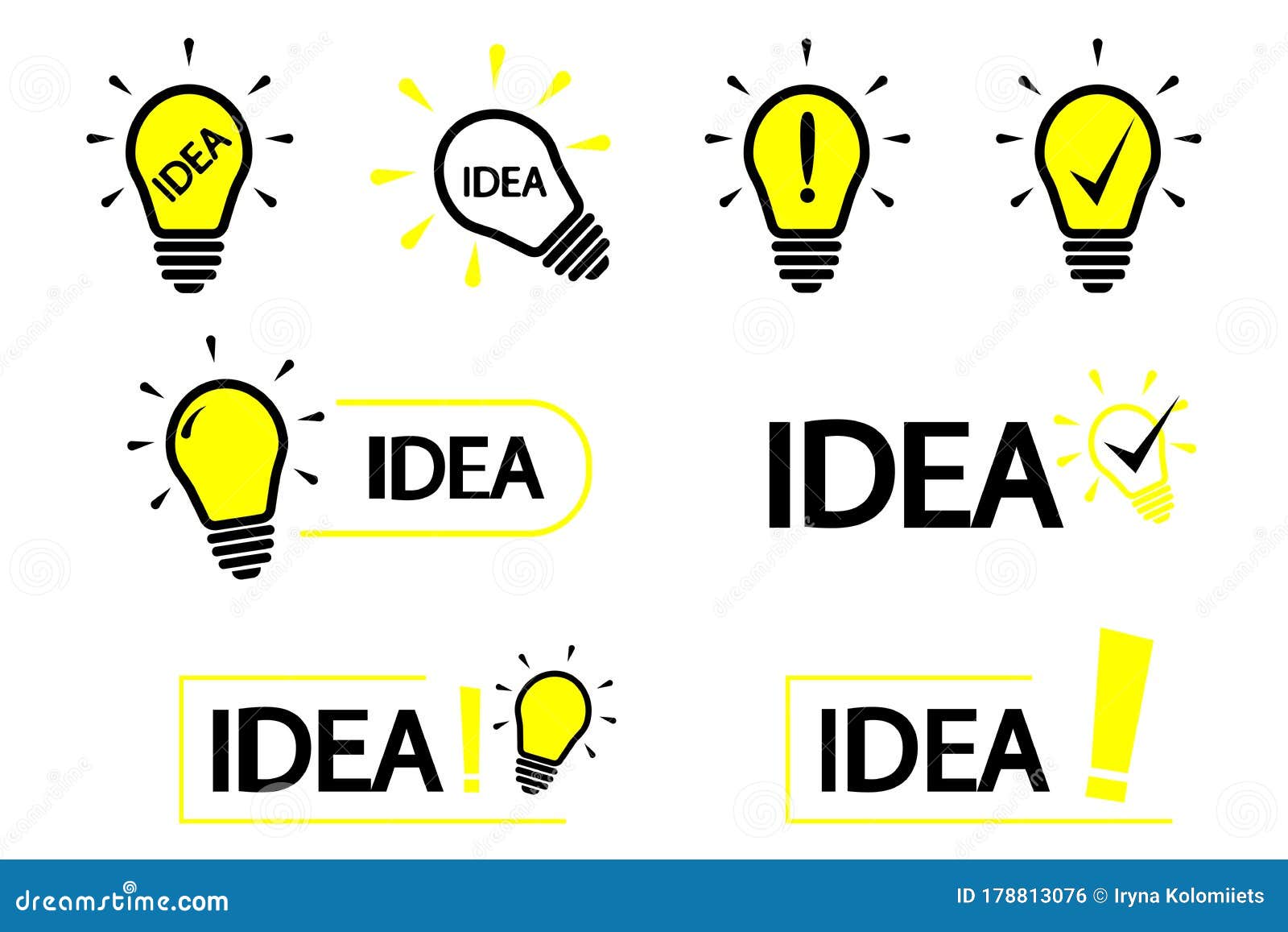 Eureka. Lettering Composition With Light Bulb. Vector Illustration ...