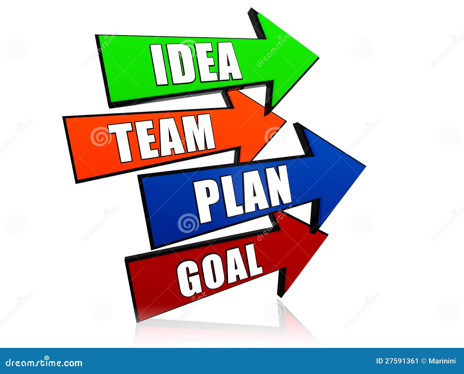 Idea, Team, Plan, Goal in Arrows Stock Illustration - Illustration of ...