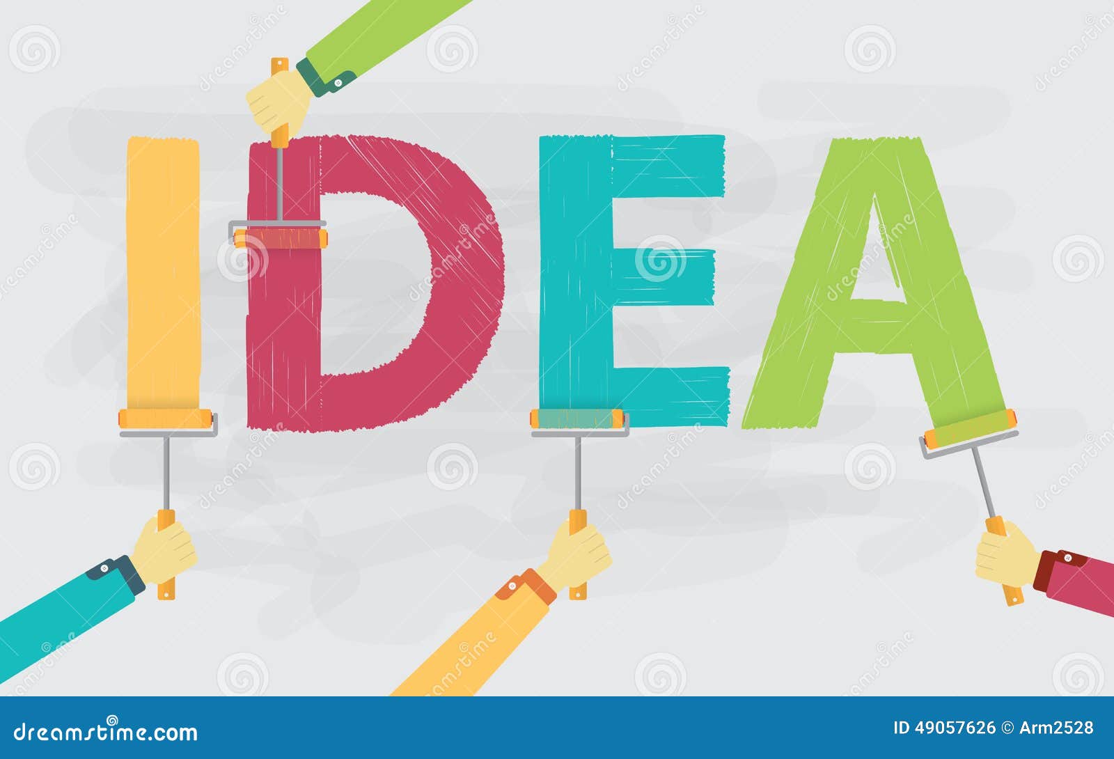 Idea text paint with color stock vector. Illustration of product - 49057626