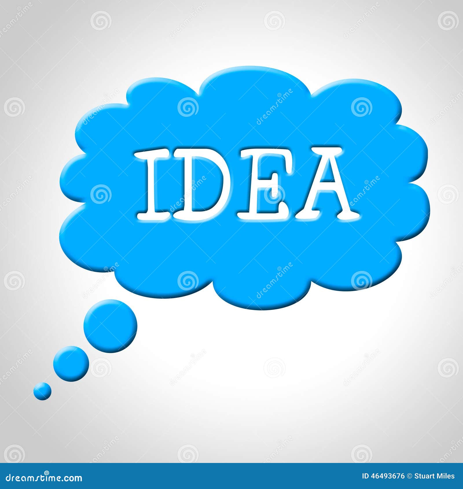 Idea Thought Bubble Means Think about it and Thinking Stock ...