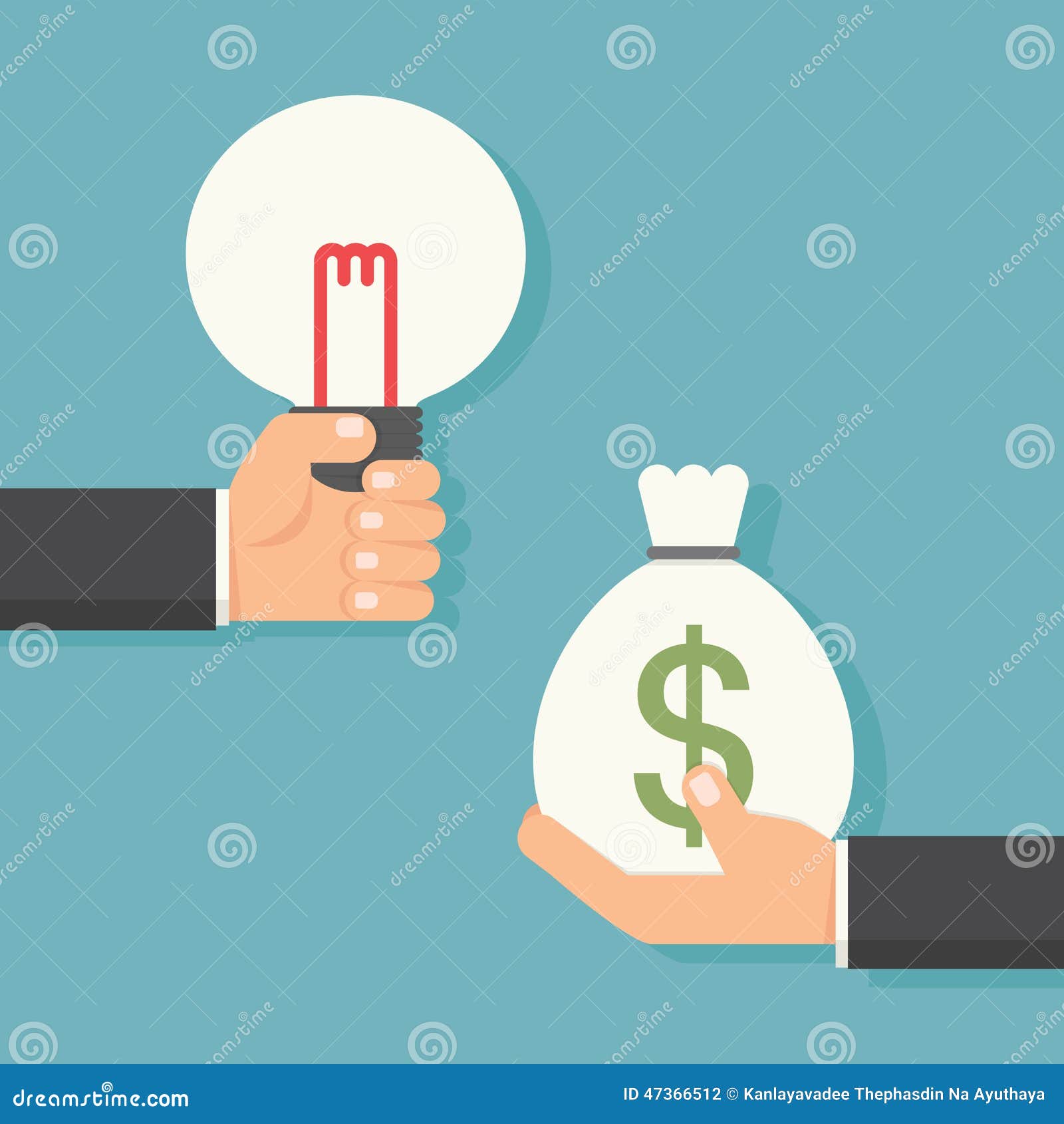 Idea to money stock vector. Illustration of fund, finance - 47366512