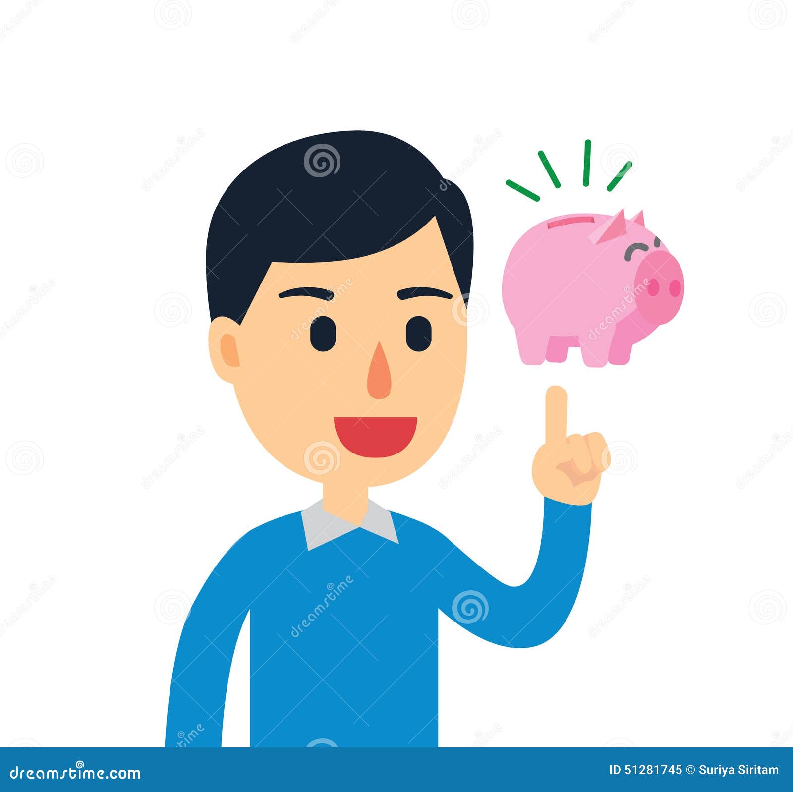 Idea To Saving stock vector. Illustration of pink, present - 51281745