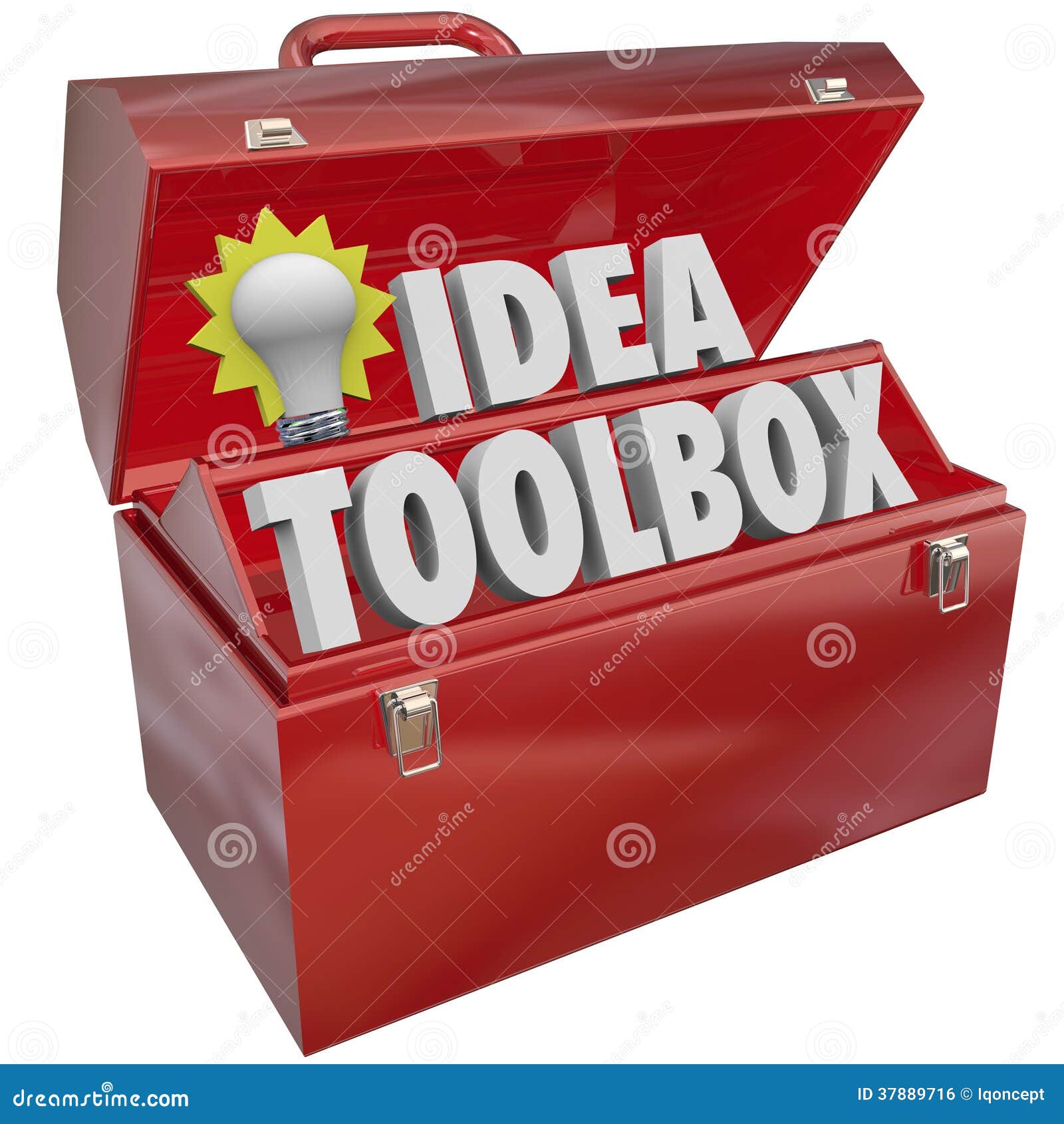Idea Toolbox Creativity Inspiration Brainstorming Light Bulb Too Stock ...