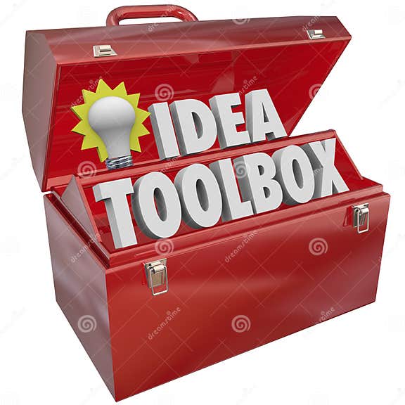Idea Toolbox Creativity Inspiration Brainstorming Light Bulb Too Stock ...