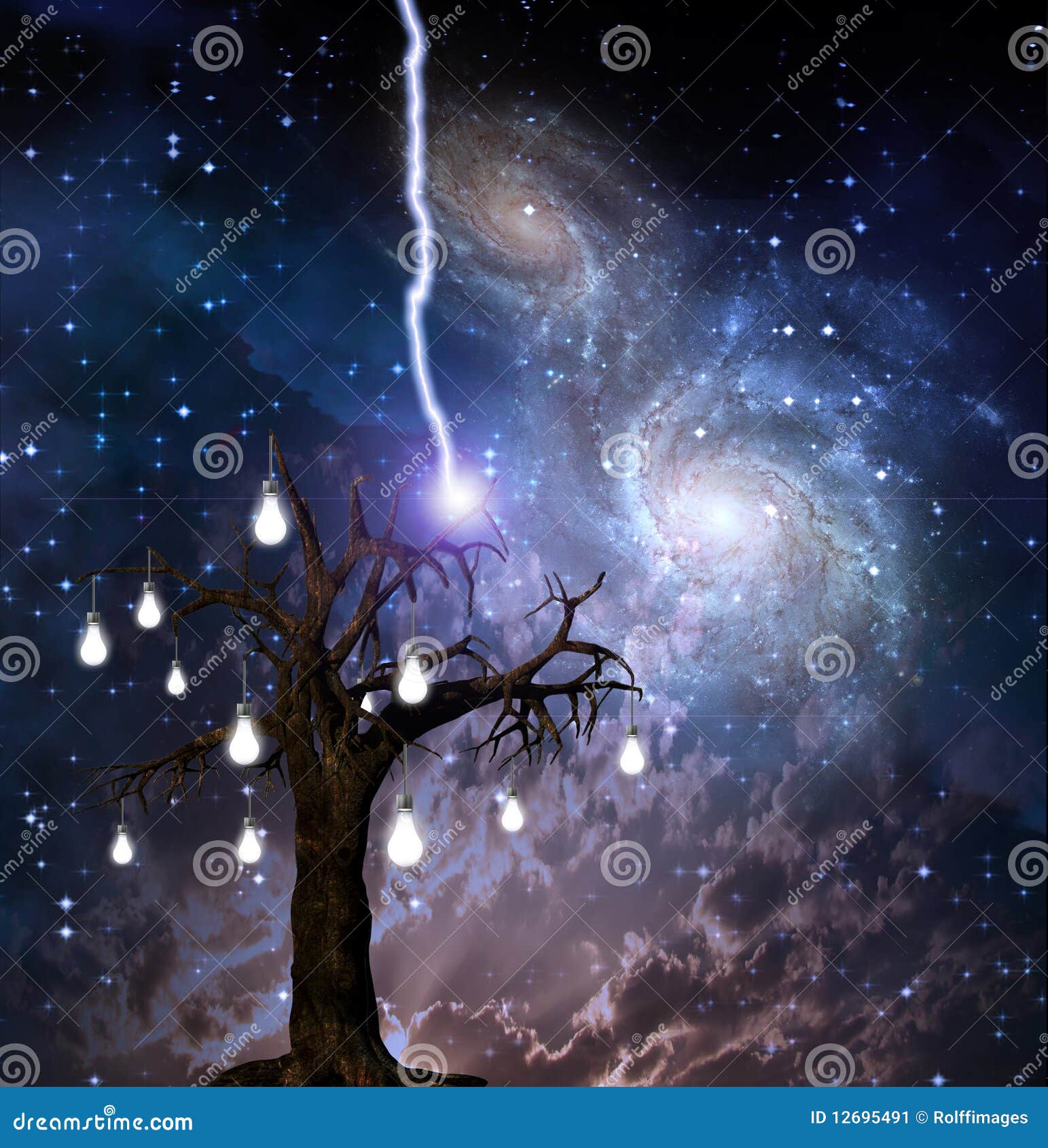 Idea Tree stock illustration. Illustration of imagination - 12695491